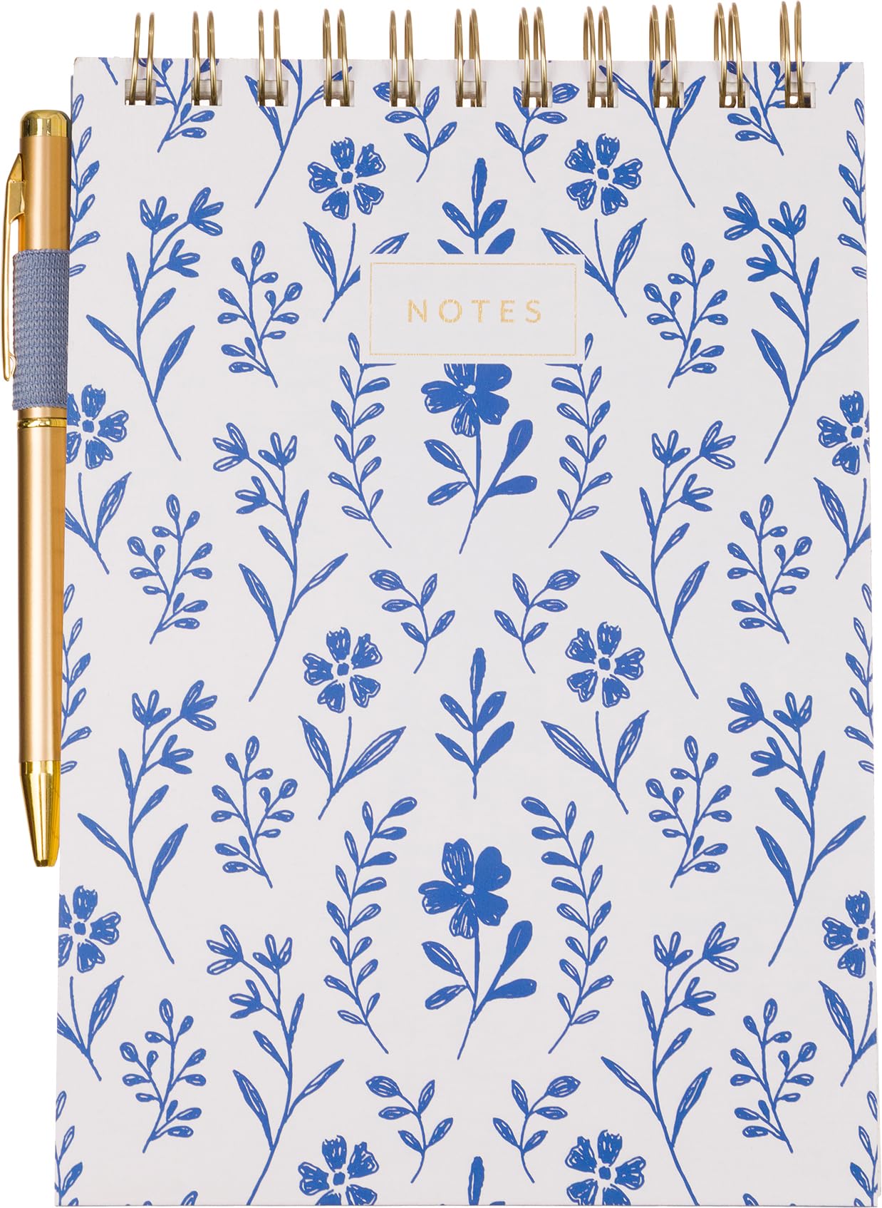 Amazon.com : Eccolo Lined Top Spiral Notebook, Blue Floral Flexi-Cover ...