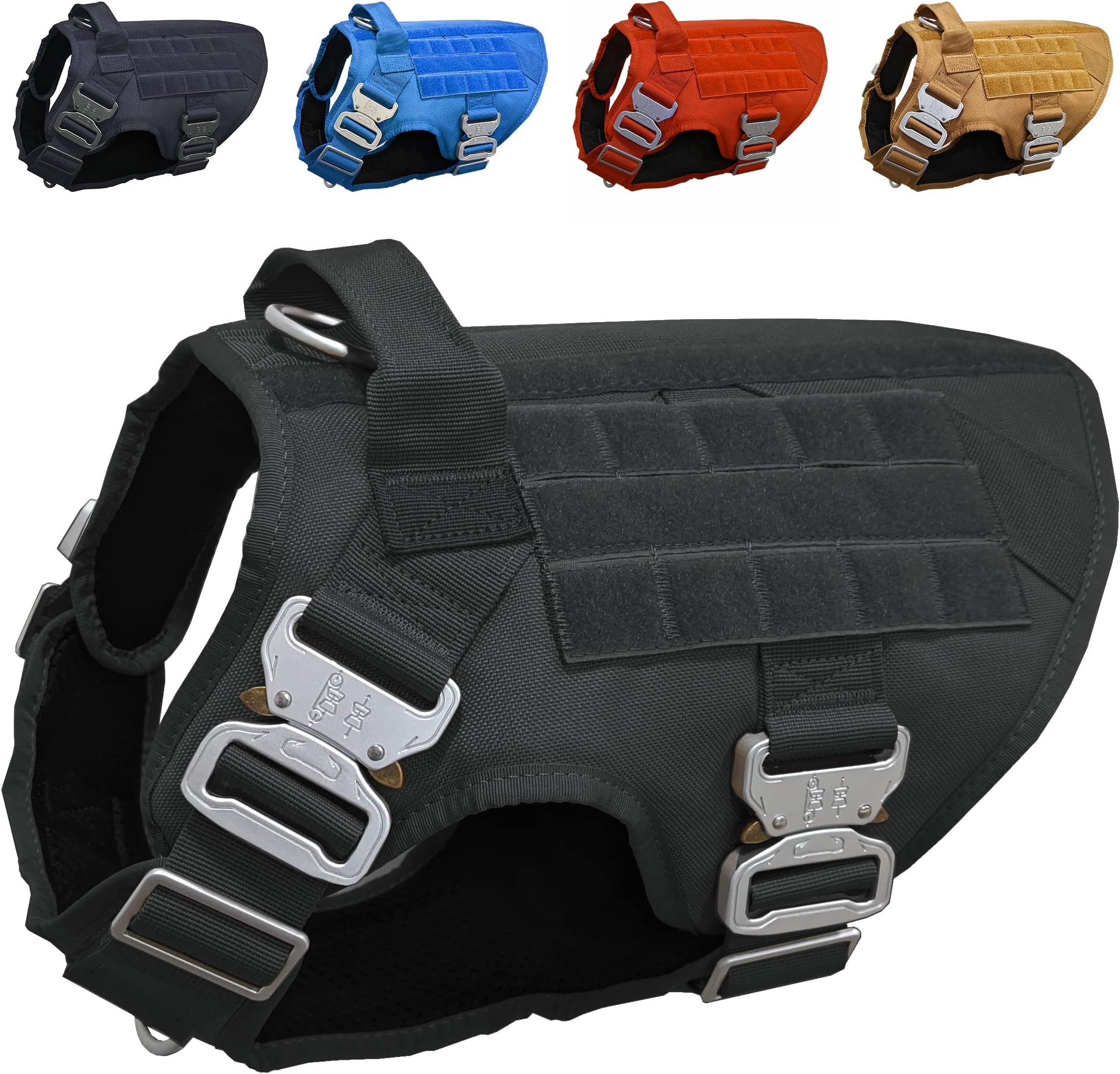 Amazon.com : Pets ProMax Tactical Dog Harness with Metal Buckle ...