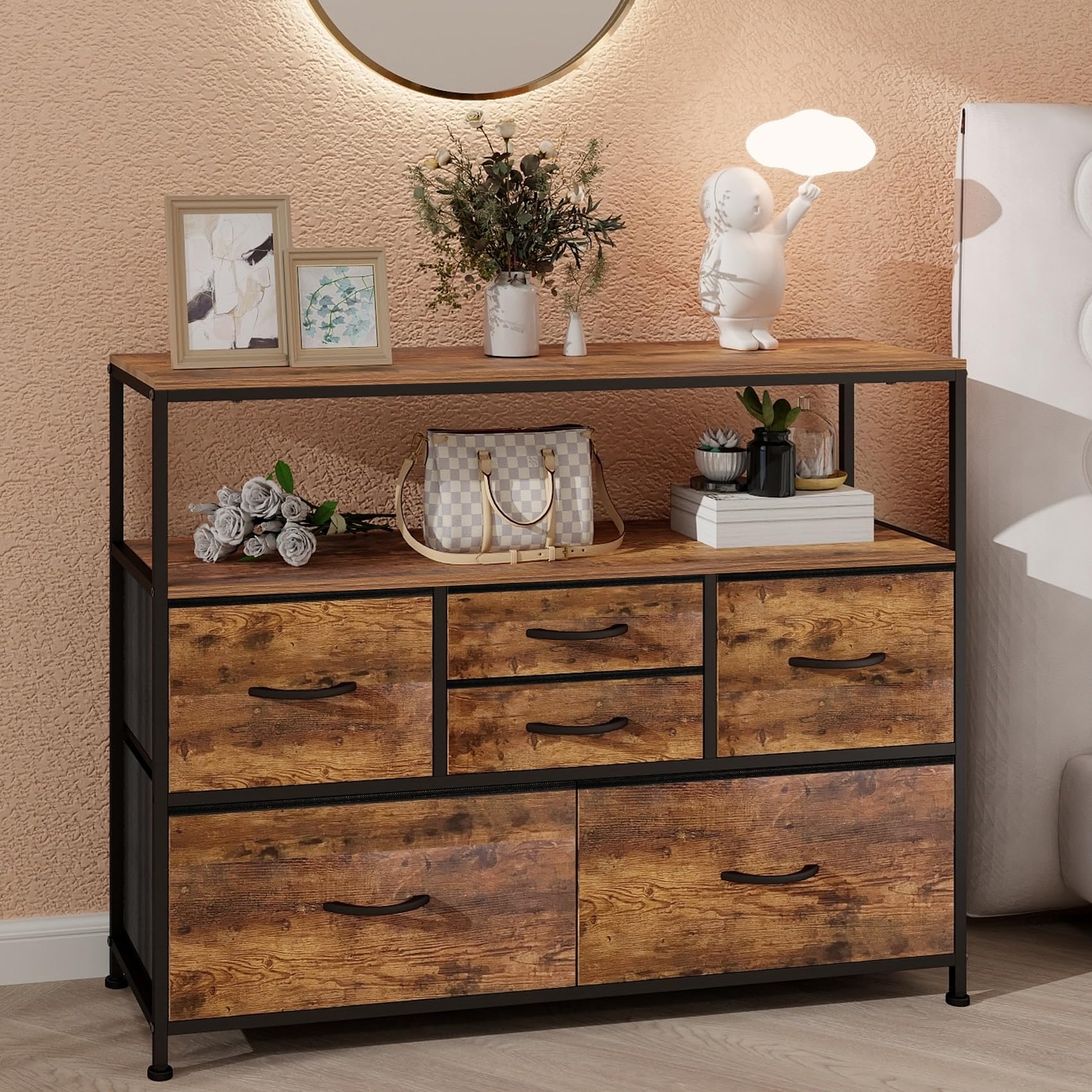 GiftGo Dresser with Charging Station Power Outlet Dresser with 6 ...