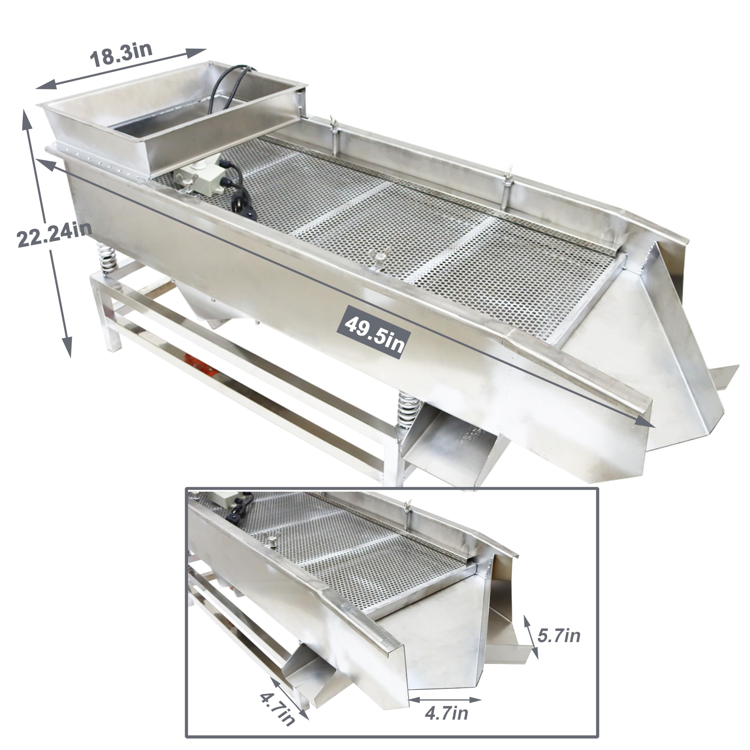 Compost Machine 39.3" Electric Vibrating Sieve Screen Shaker Stainless ...