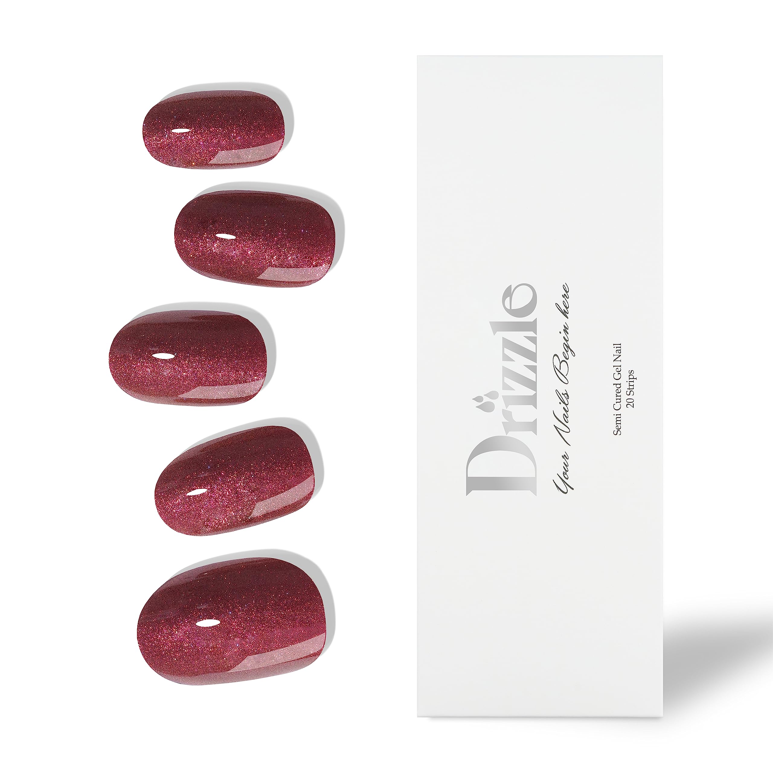 Amazon.com: Drizzle Semi Cured Gel Nail Strips, Real Nail Polish Art ...