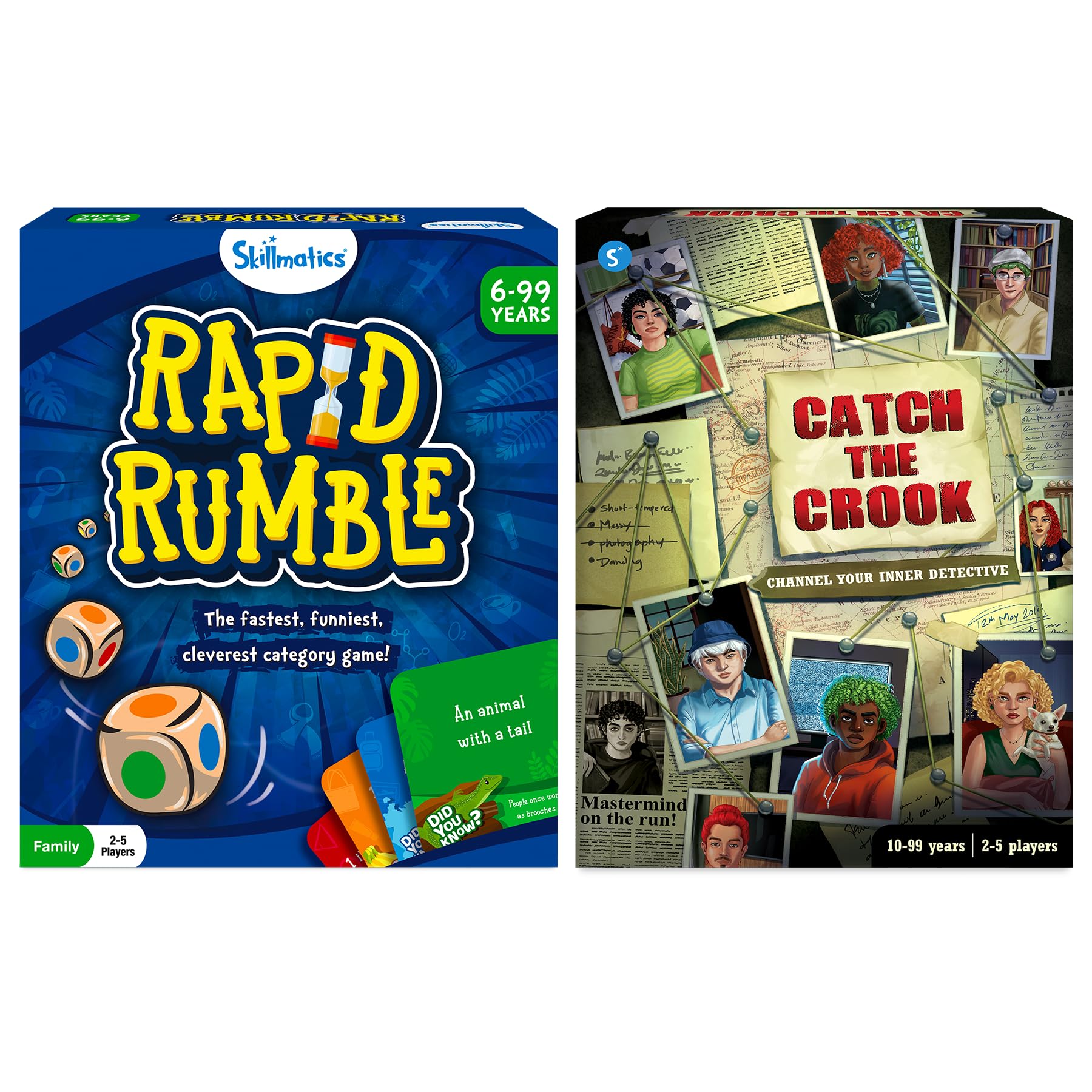 Amazon.com: Skillmatics Rapid Rumble & Catch The Crook Bundle, Family ...
