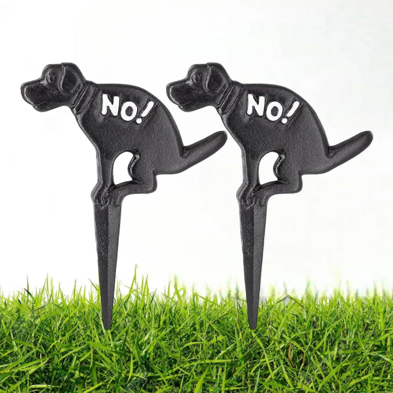 Amazon.com : Prefdo No Pooping Yard Sign - 2 Pack Cast Iron No Dog Poop ...
