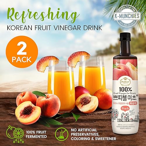 Snapklik.com : K-Munchies CJ Petitzel Fruit Vinegar Drink - 2 X 900 mL Korean Peach Vinegar ...