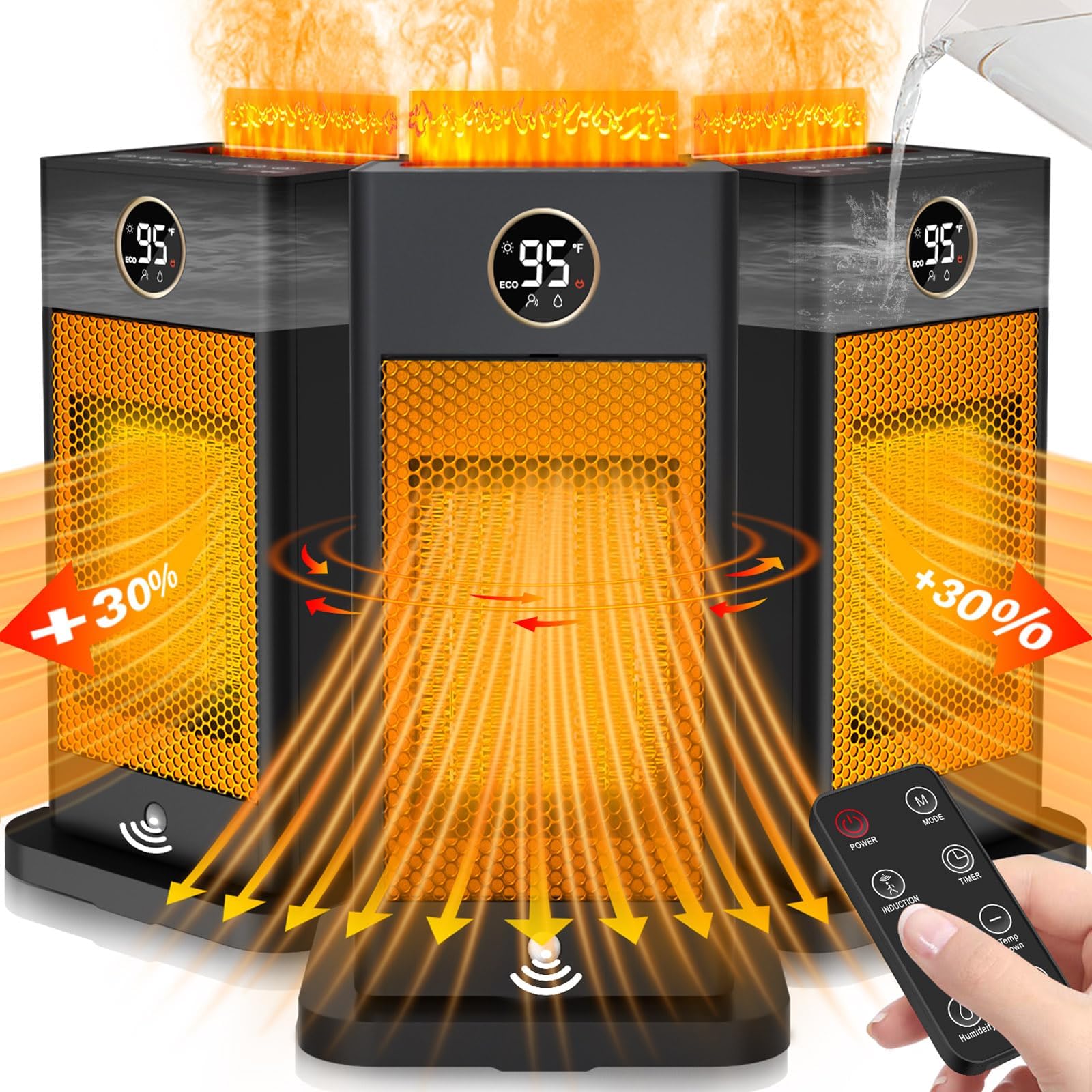 Amazon.com: Electric Space Heater,Electric Fireplace Heaters with ...