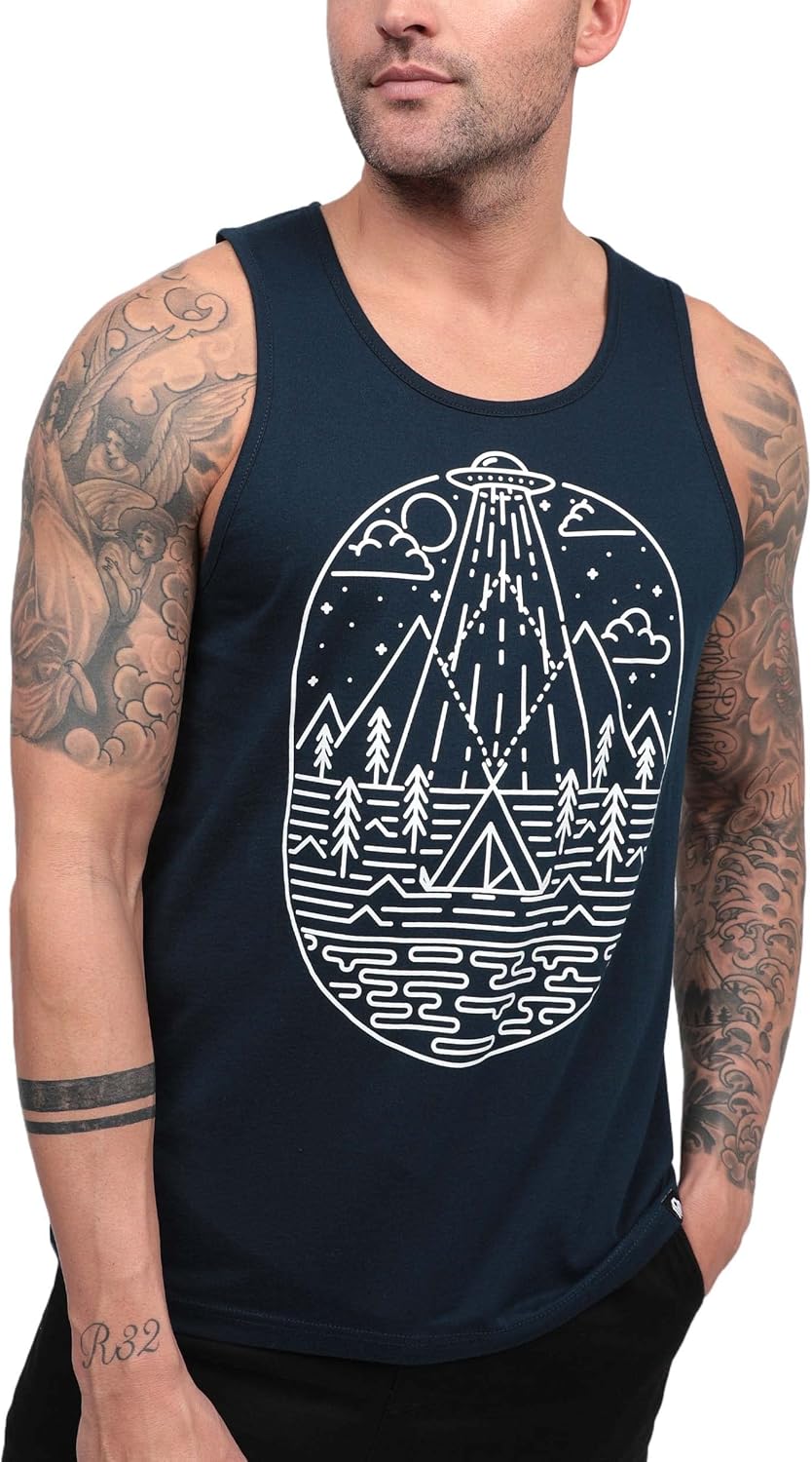 INTO THE AM Premium Graphic Tank Tops for Men - Summer Beach Men's ...