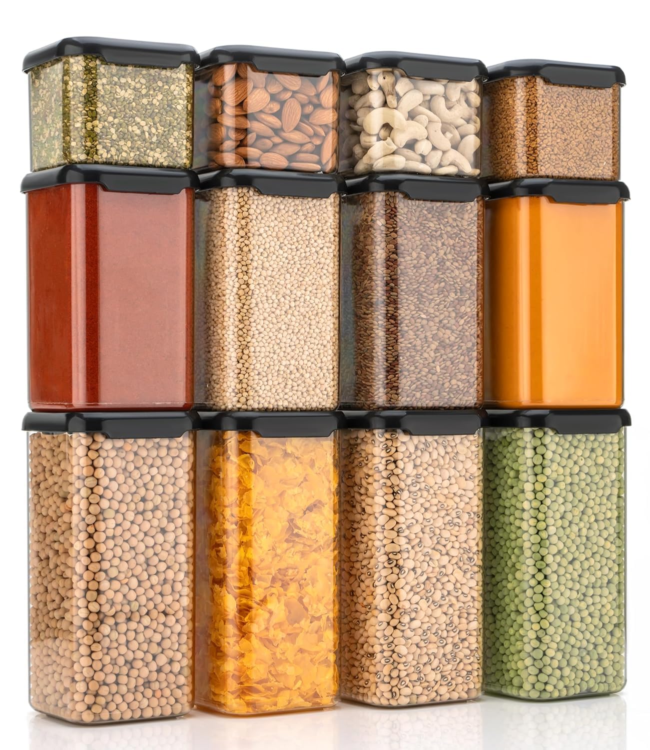 Kitchwell Airtight Plastic Storage Jar and Container Set Unbreakable ...