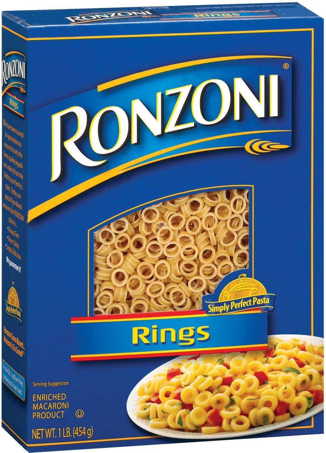 Amazon.com : Ronzoni Rings Enriched Macaroni Non GMO 16 Oz. Pack Of 3 ...