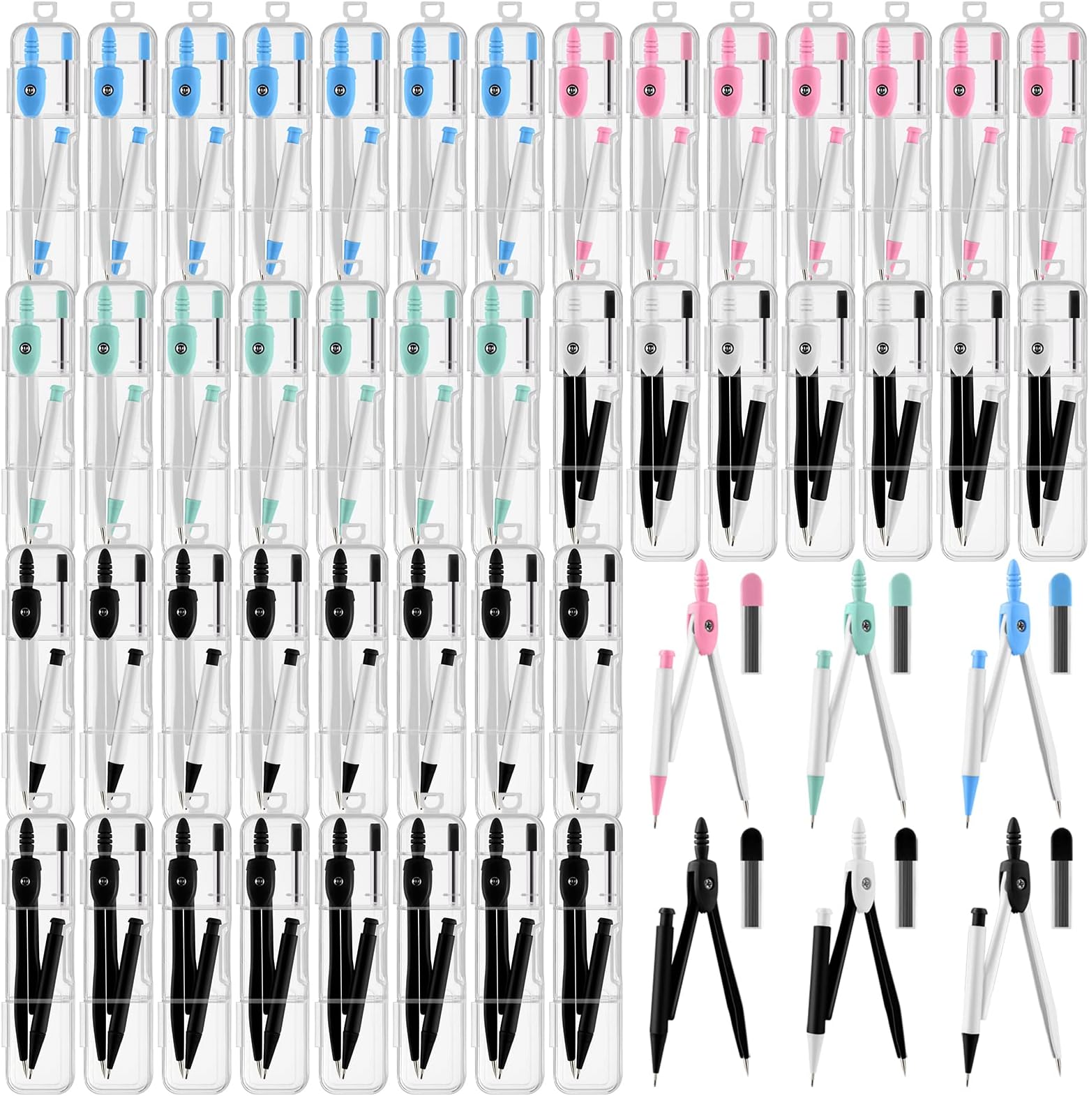 Amazon.com : 50 Packs Basic Geometry Compass in Bulk,Mechanical Pencil ...