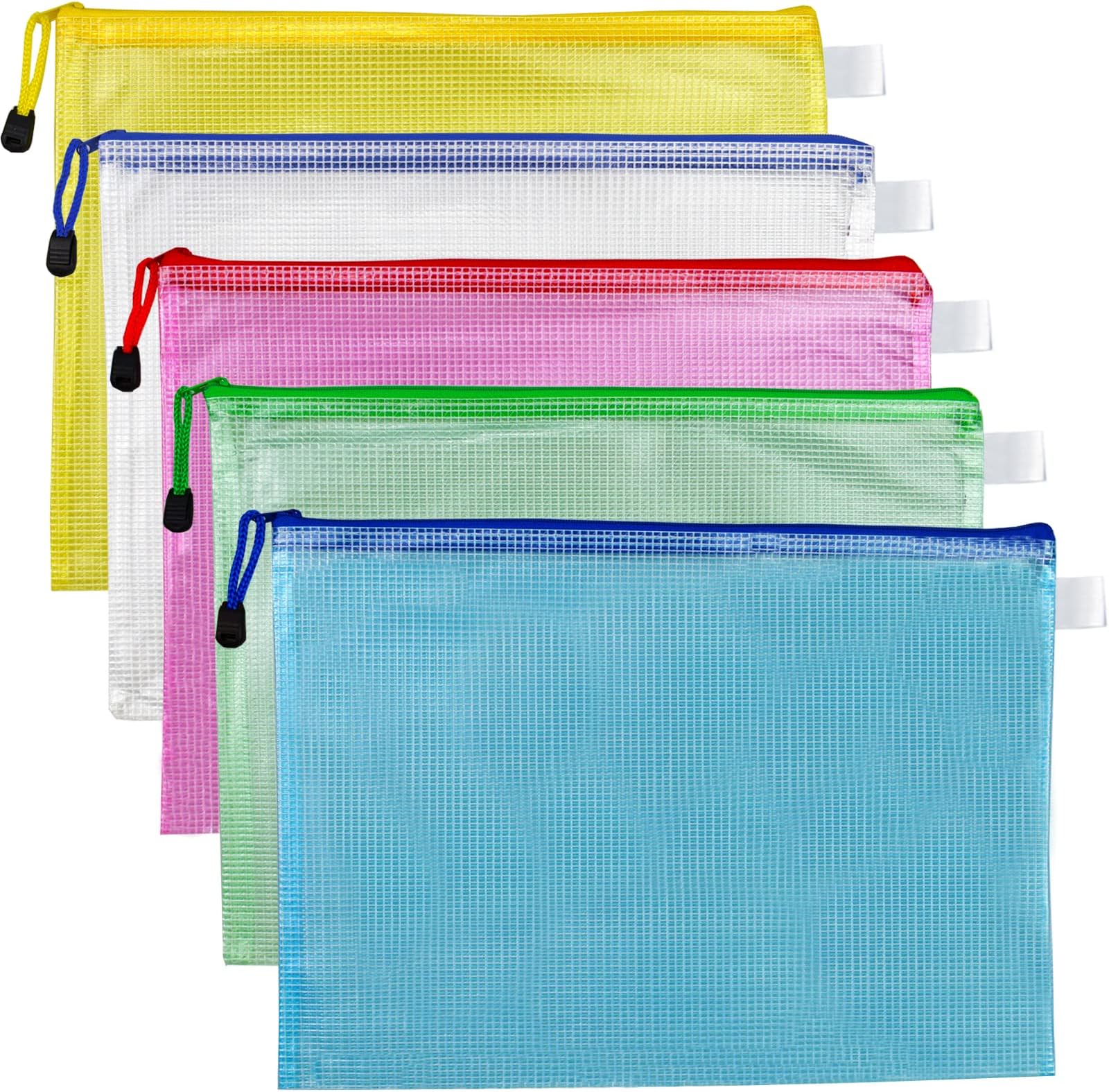 5 Pcs Plastic Wallets A4 File Folder Document Zipper Bags A4 Zip Bag ...