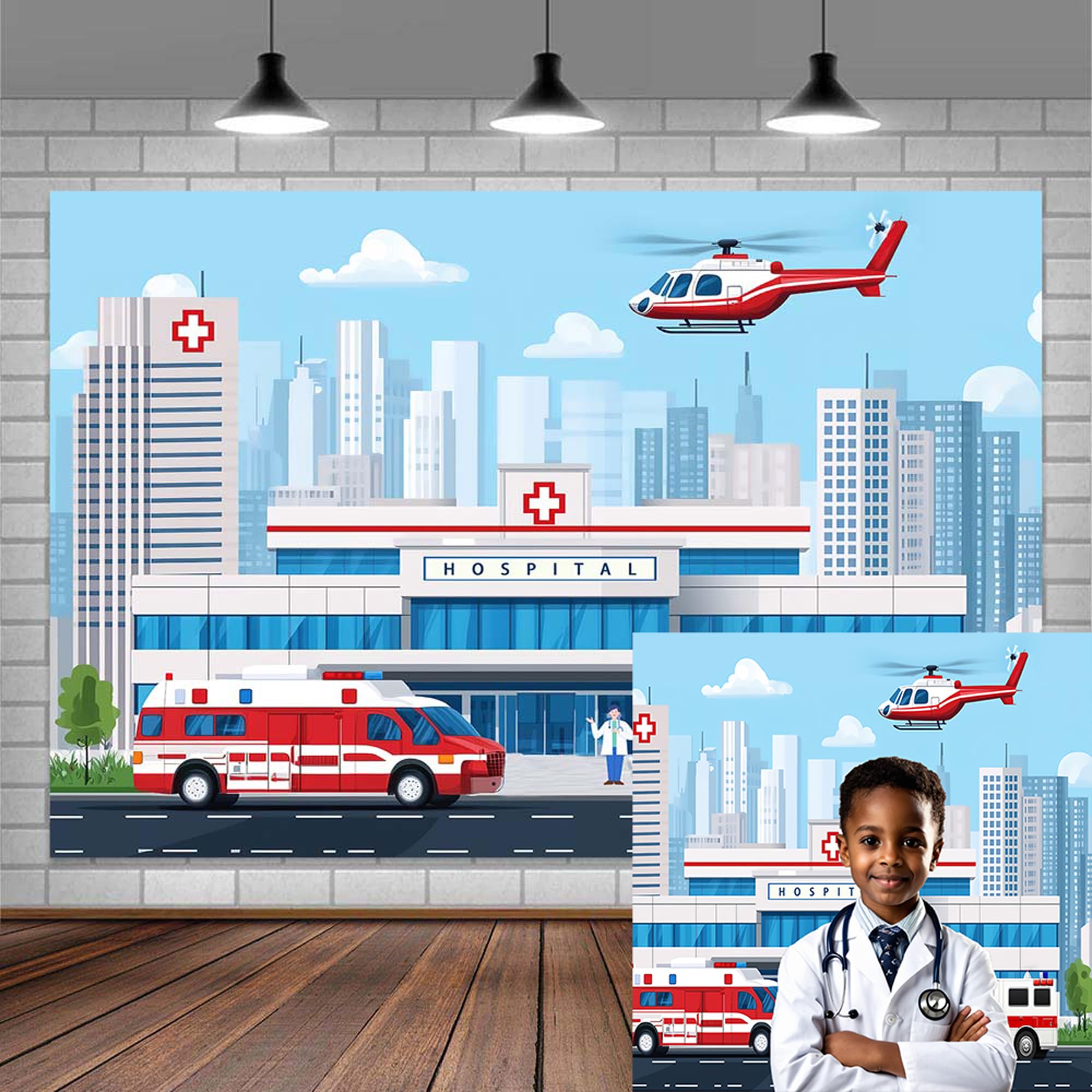 Amazon.com : 6x4ft Hospital Backdrop Nurse Doctor Retirement Birthday ...
