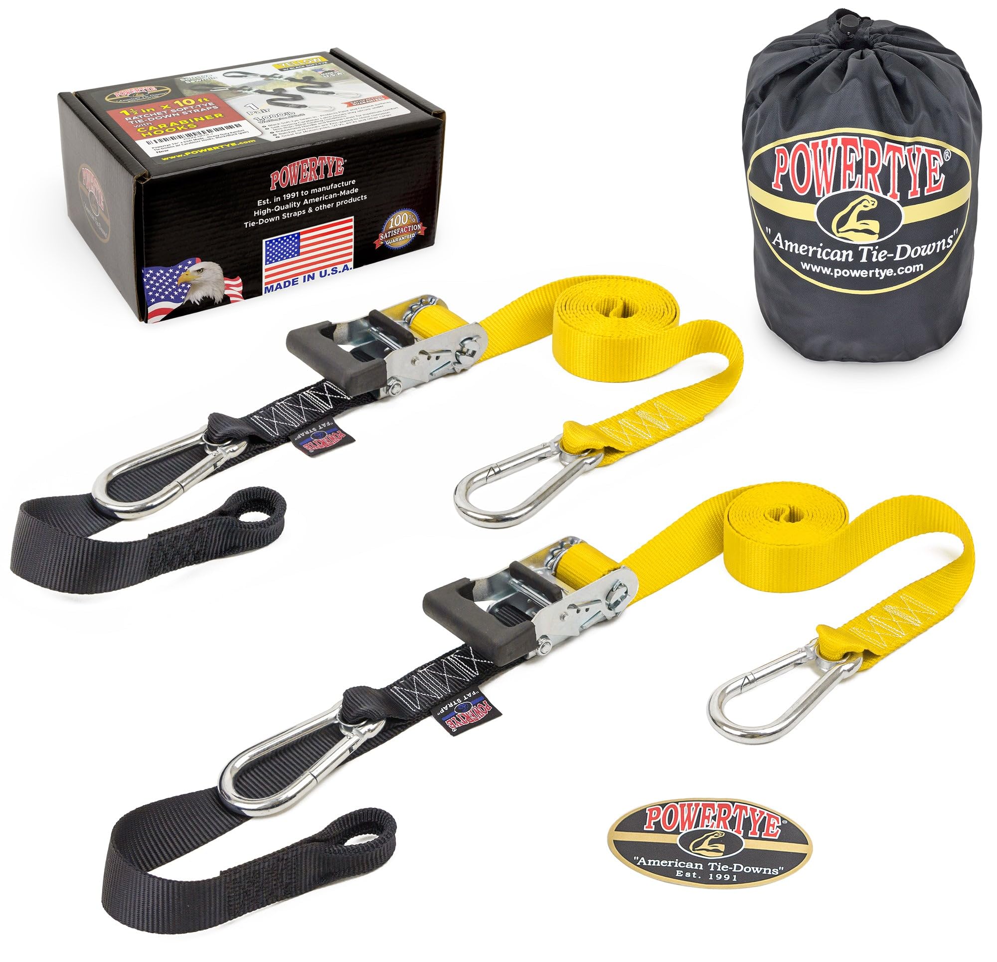 Snapklik.com : PowerTye 1.5 Inch X 10ft Extra Long Ratchet Tie Down ...