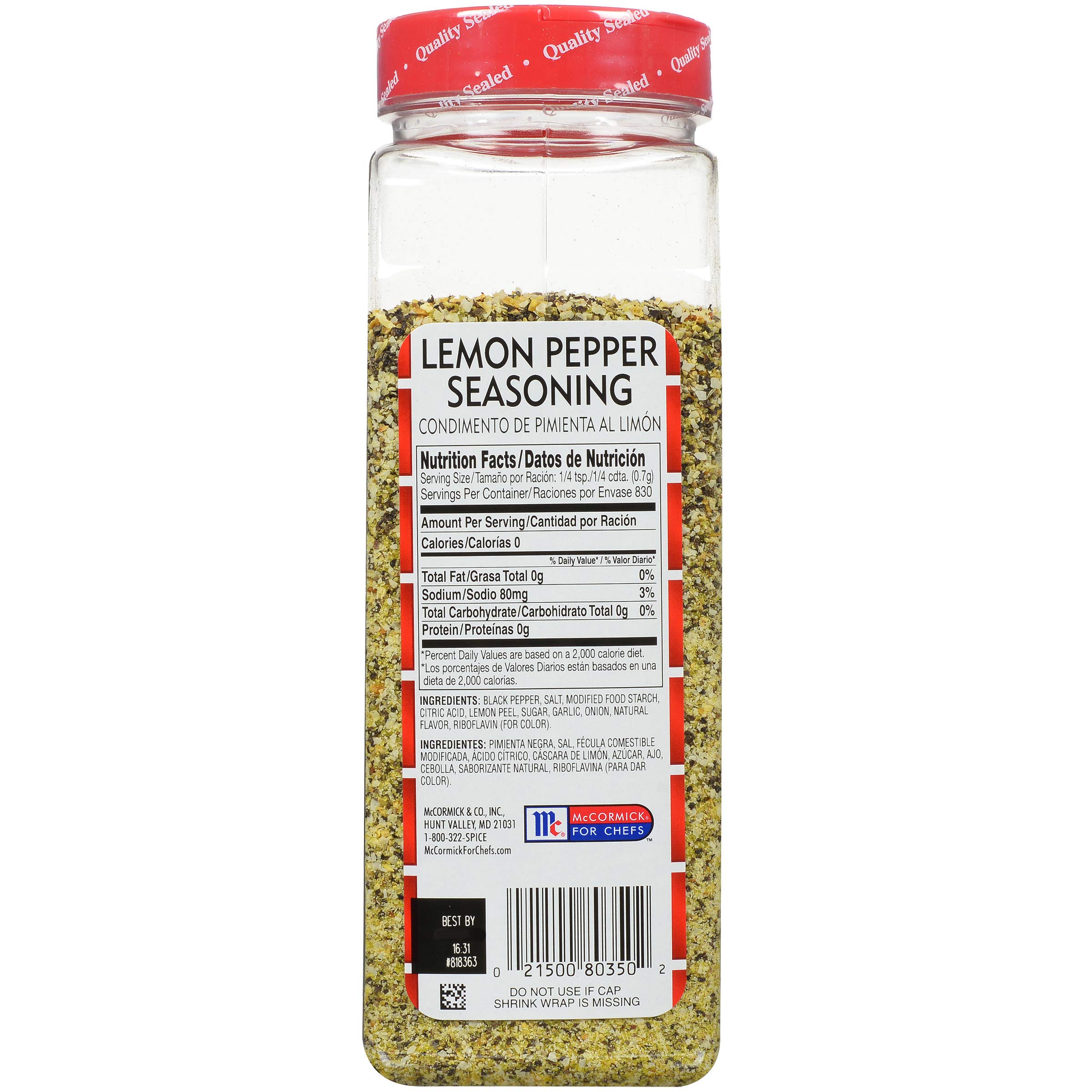 Lawry's Lemon Pepper Seasoning, 20.5 oz - One 20.5 Ounce Container of ...
