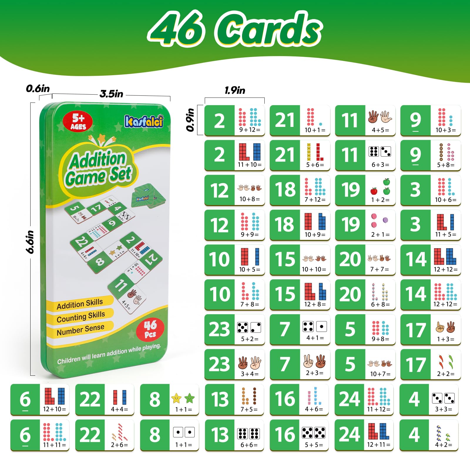 Snapklik.com : Addition Dominoes Set,Math Games For Kids,Math ...