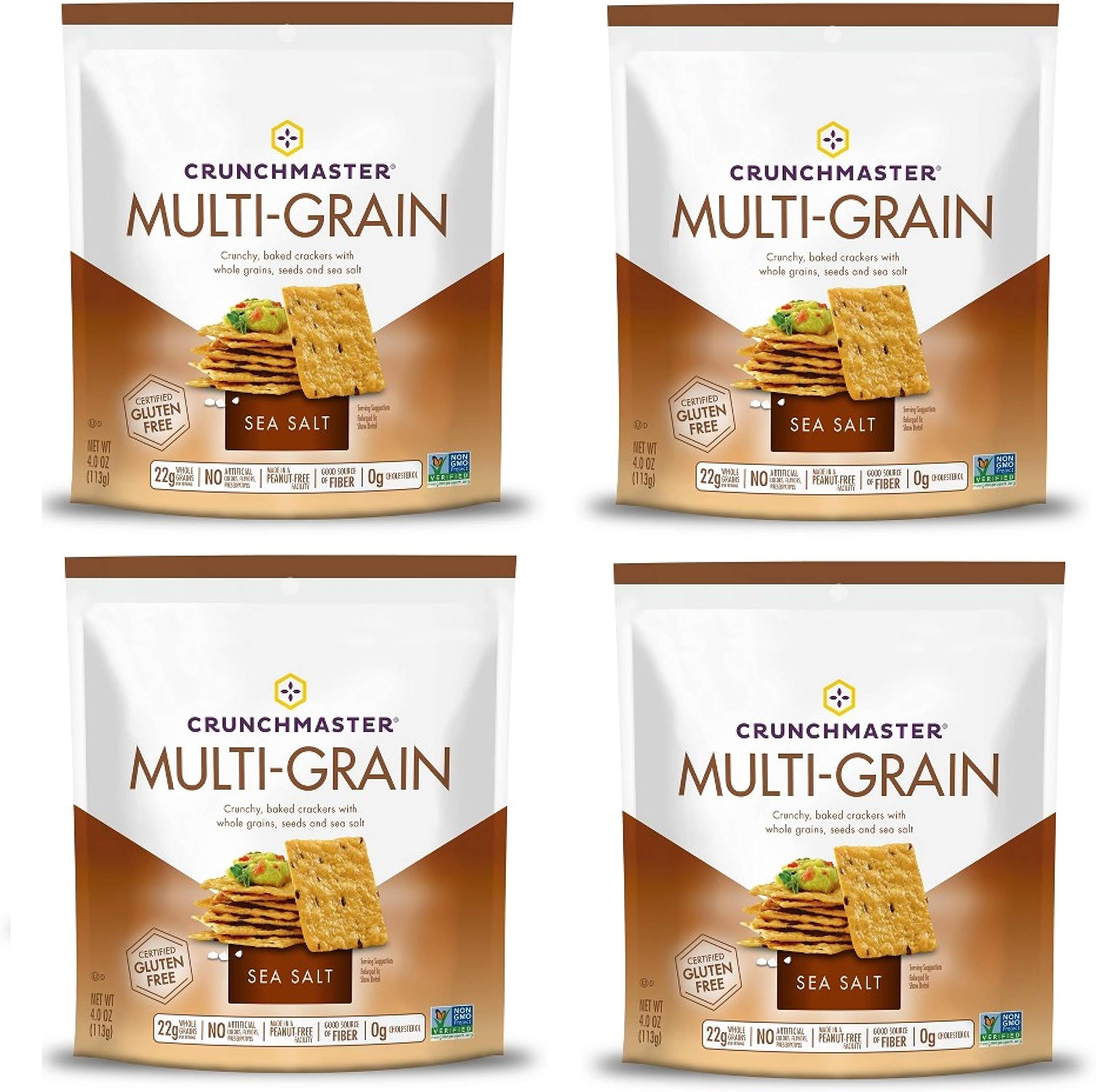 Amazon.com: Crunchmaster Protein Snack Crackers, Sea Salt, 3.54 Ounce