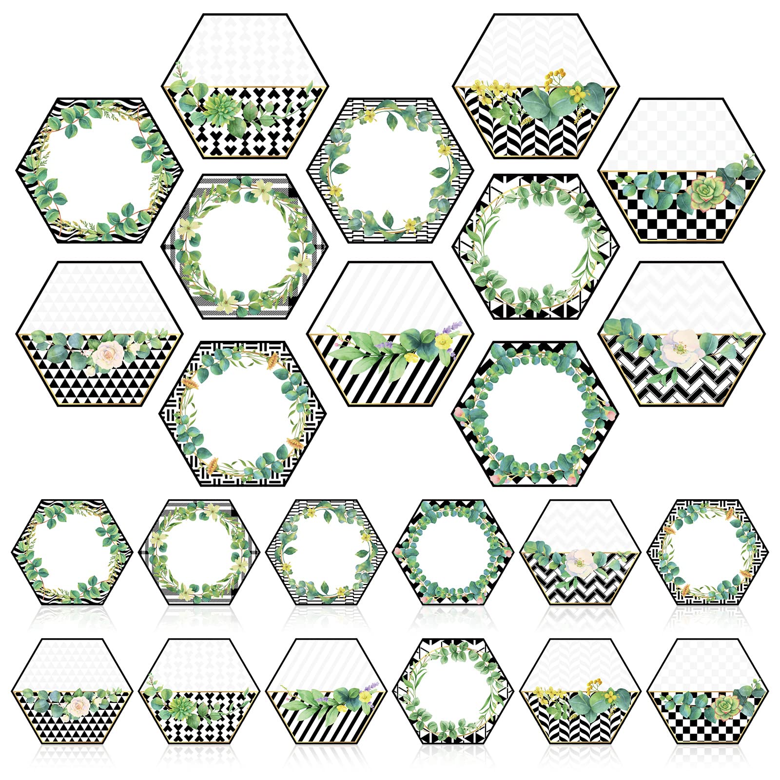 Amazon.com : Junkin 60 Pcs Simply Boho Hexagons Cutouts Hexagon Cutout ...