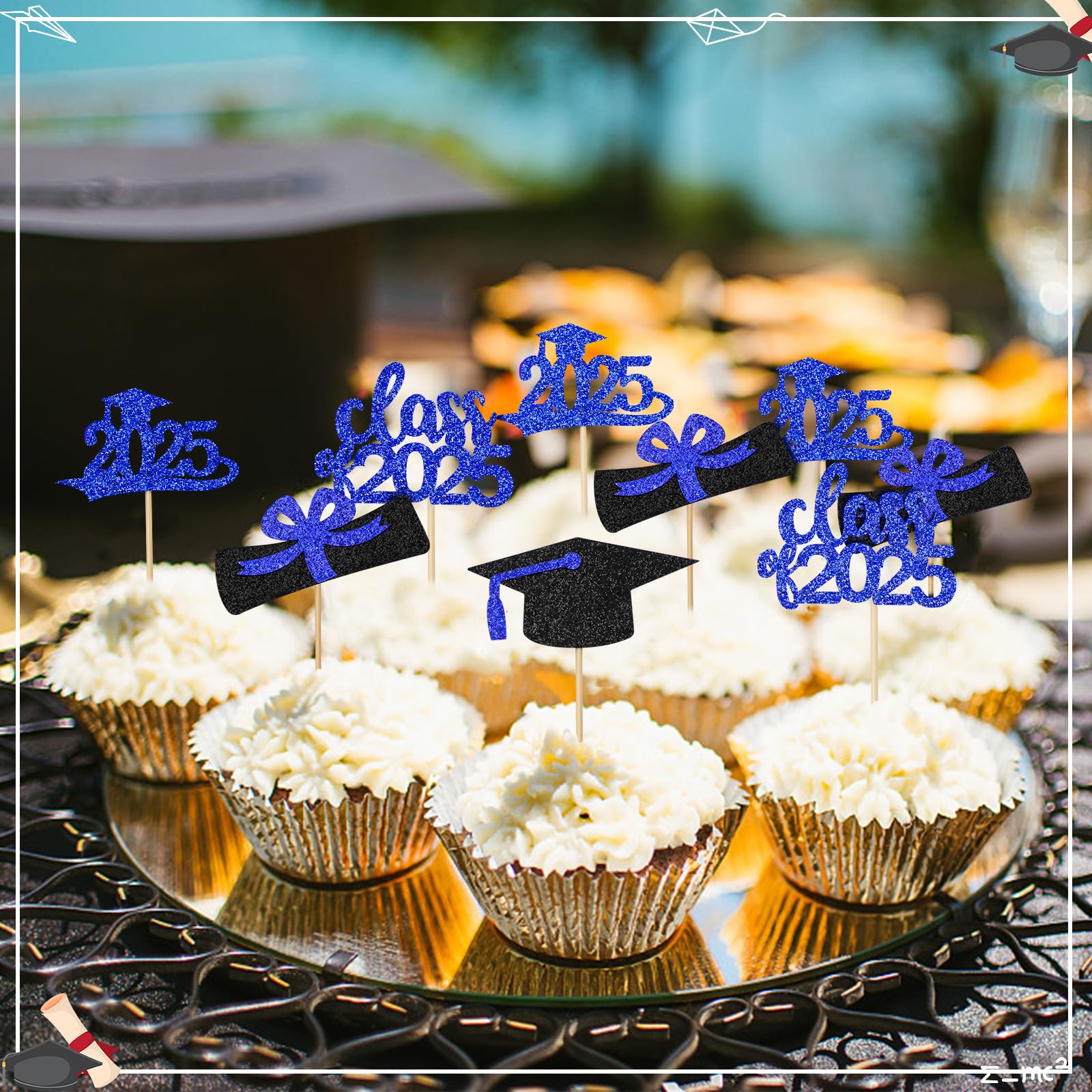 Snapklik.com : SANNIX 48Pcs Graduation Cupcake Toppers 2025, Double ...