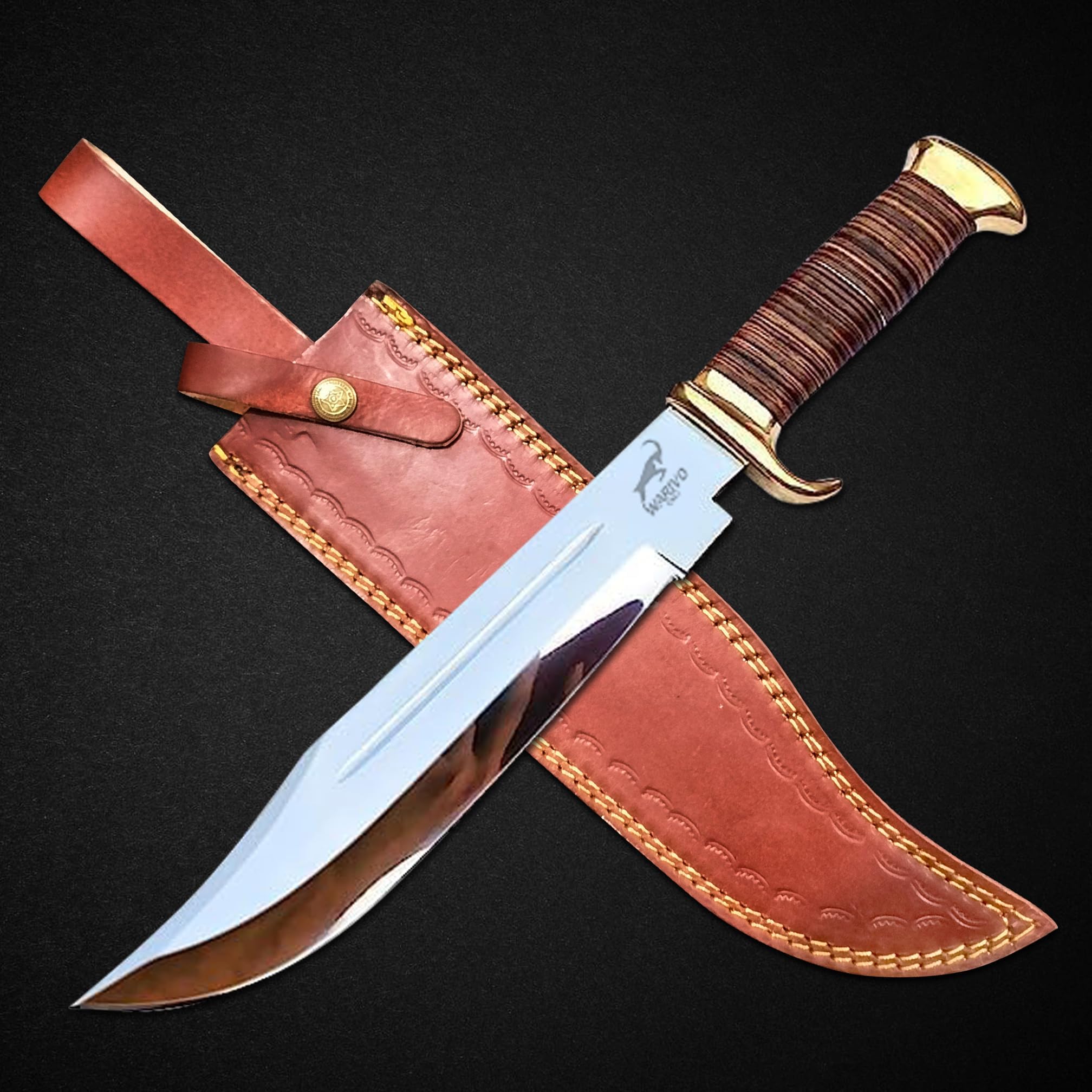 Amazon.com : WARIVO KNIFE Large Bowie Knife With Sheath - 18 Inch Giant ...