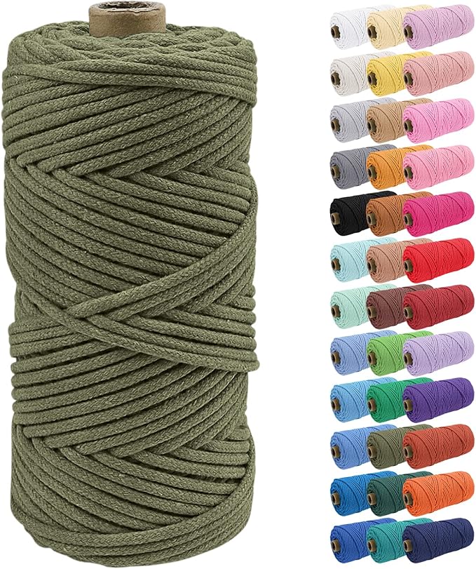 Amazon.com: JeogYong Macrame Cord 4mm x 109 Yards, Braided Macrame Rope ...