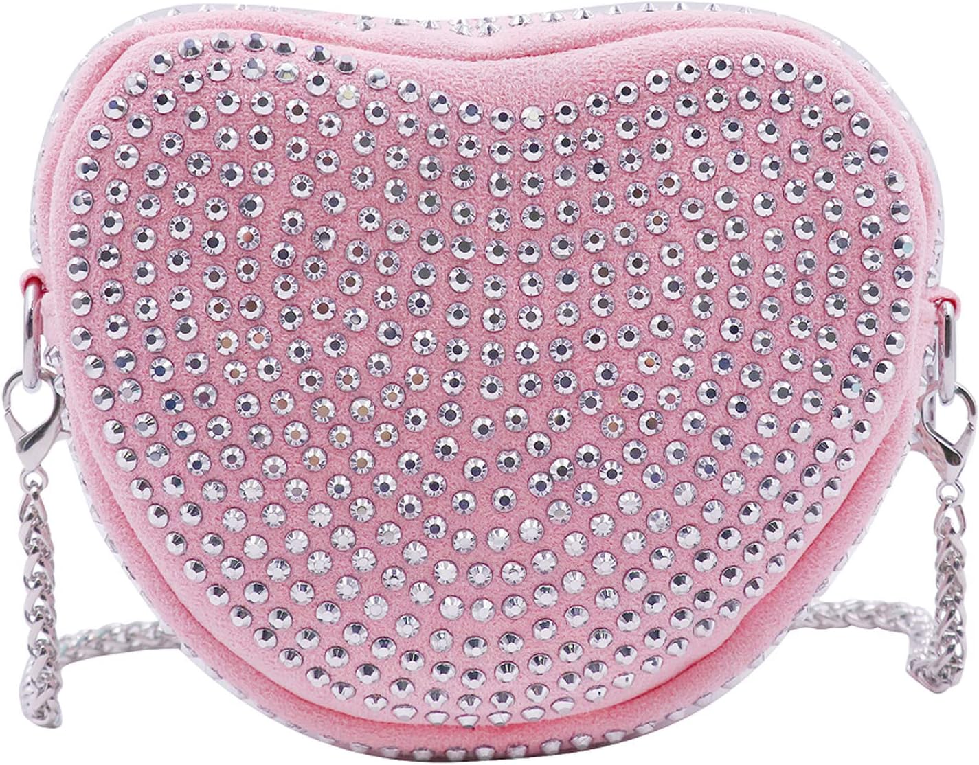 Amazon.com: RARITYUS Cute Heart Shaped Purse Bling Rhinestone Crossbody ...