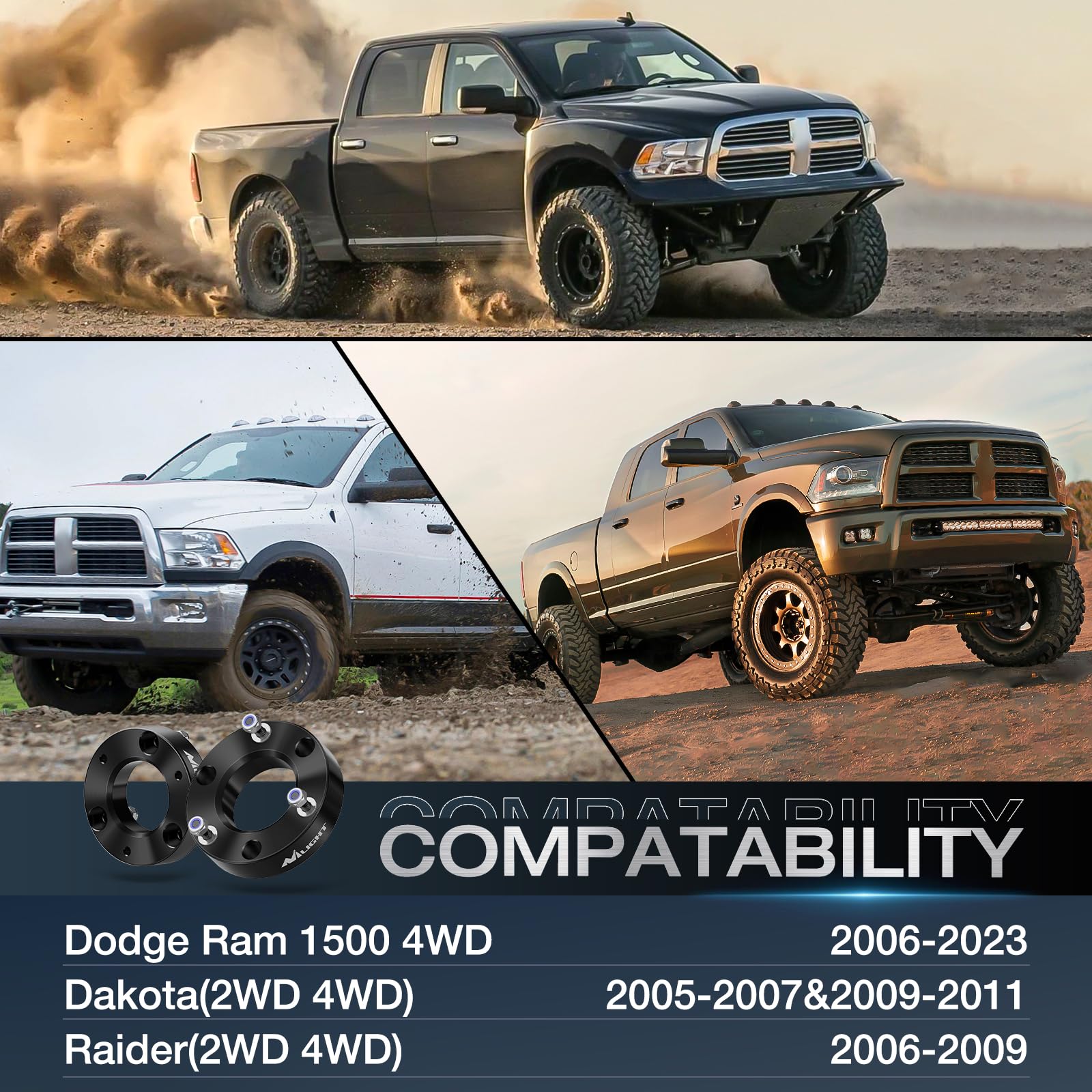 2007 Dodge Ram With 2 Inch Lift BDS Suspension 6" Coil Over Lift Kit