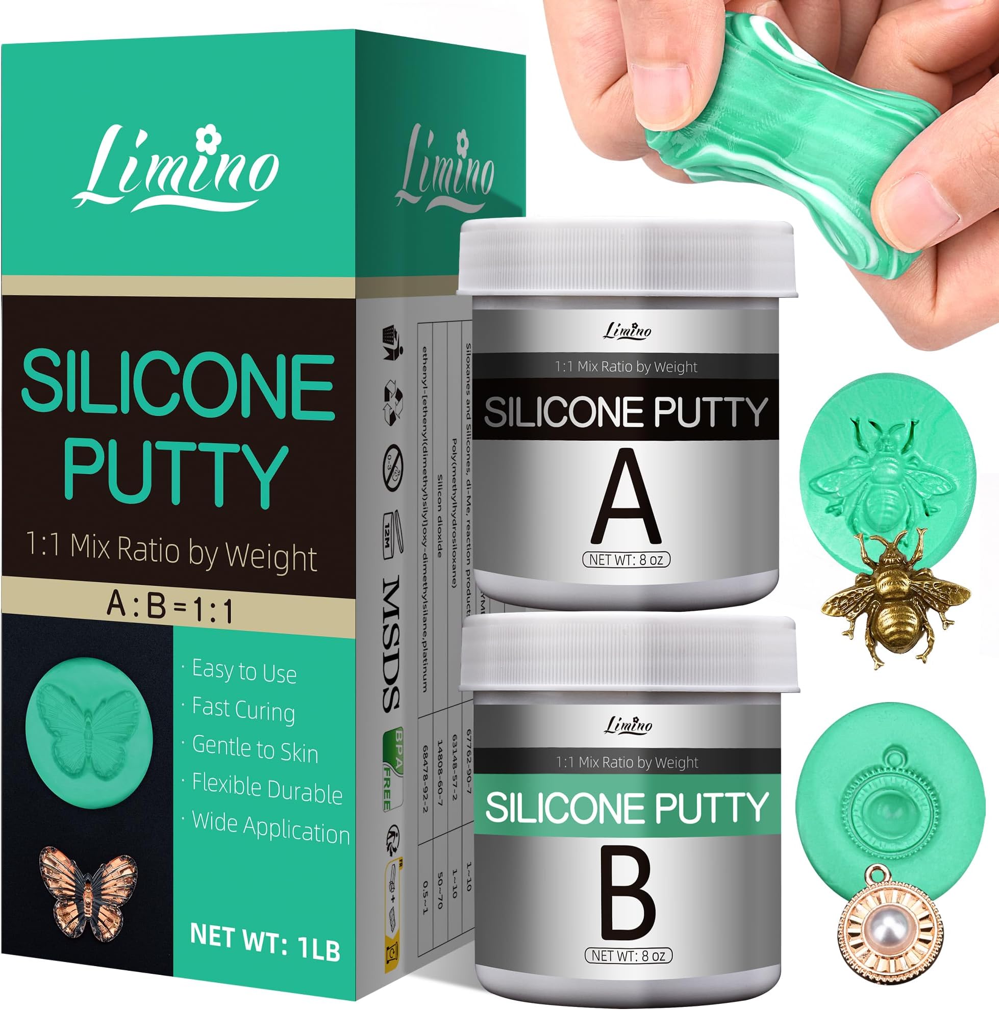 Silicone Putty - 1 Lb Flexible Silicone Mold Making Kit for Silicone ...