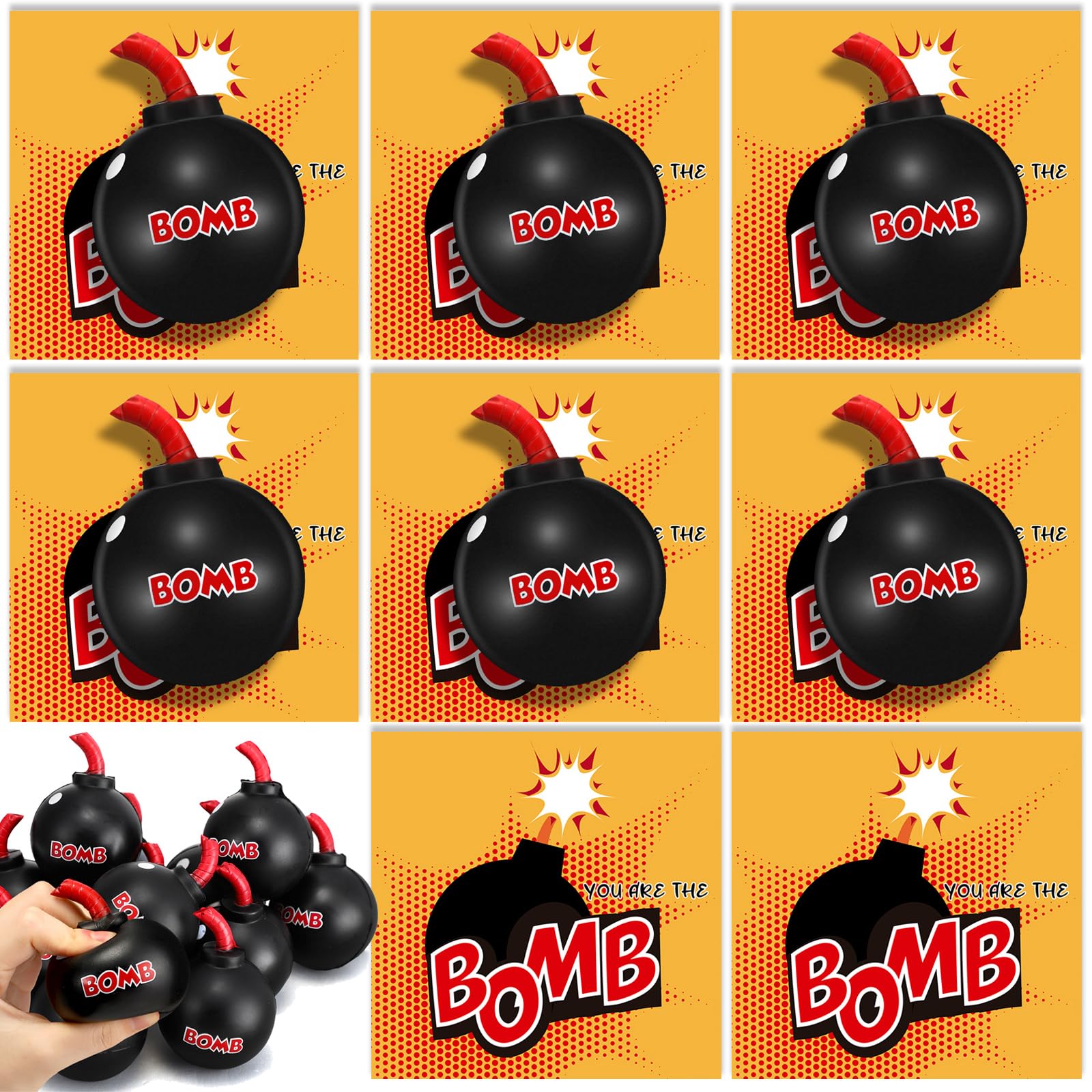 Amazon.com: PullCrease 12 Set Valentine Gifts Bomb Stress Ball You Are ...