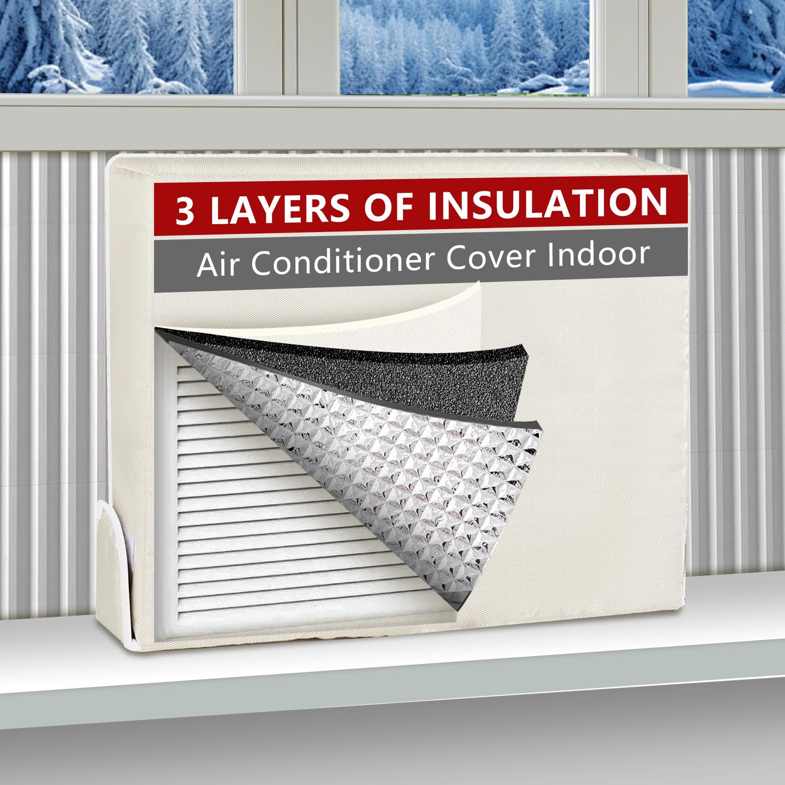 Amazon.com: 21''Wx 15''Hx 3.5'' Indoor Air Conditioner Cover for Inside ...