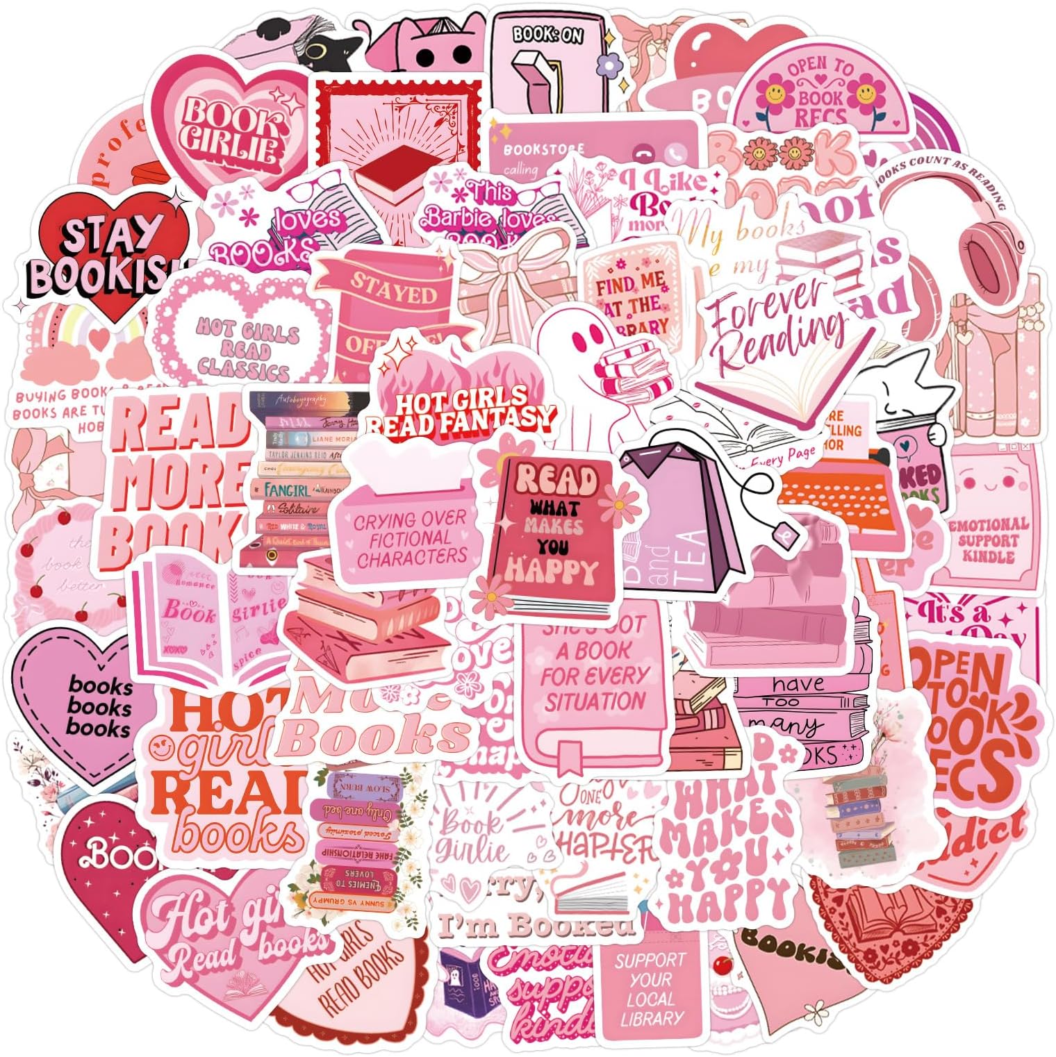 Black Book Stickers, Reading Stickers Dark Rose Bookish Stickers Cute ...