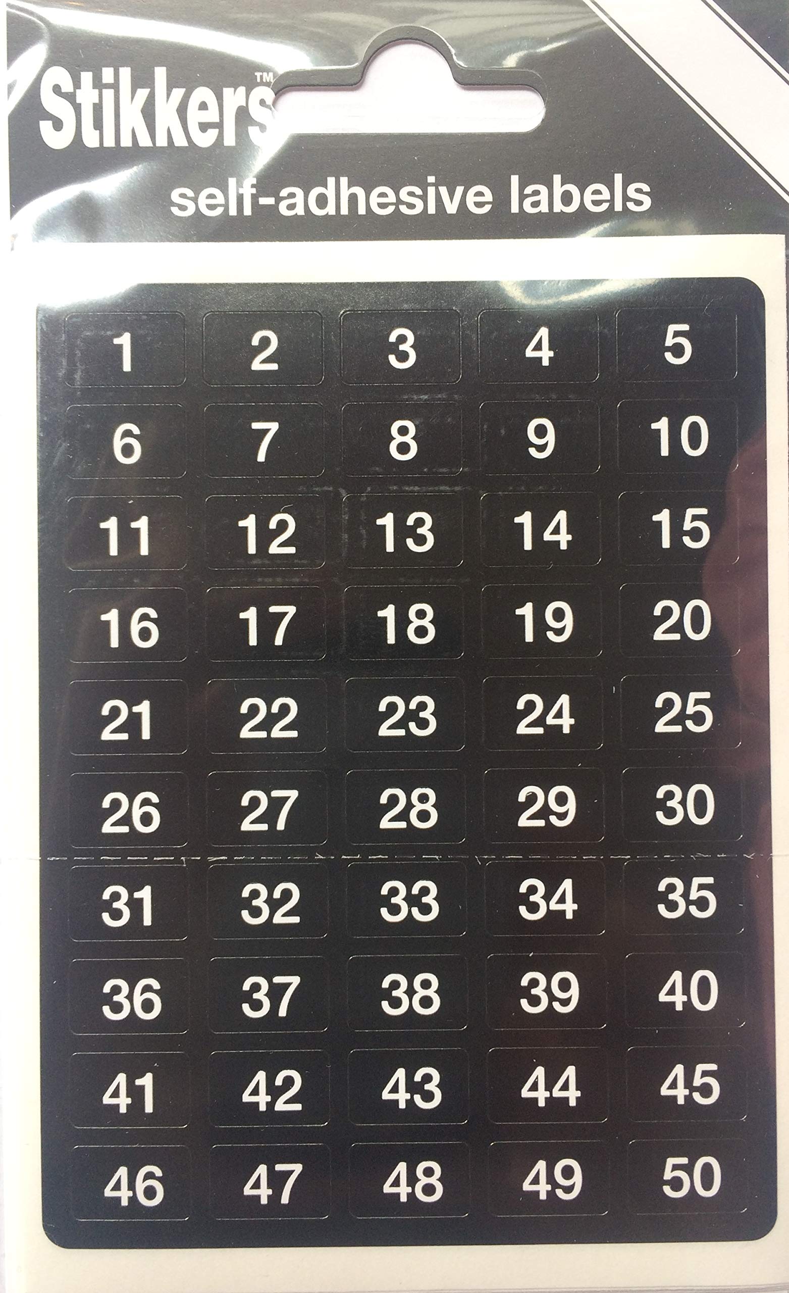 1,000 Number Stickers Labels 1 to 500 Black Self Adhesive Numbered ...