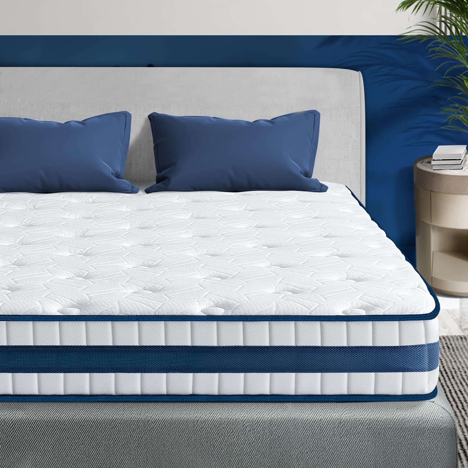 Maxzzz Queen Mattress, 6 Inch Spring Mattress Gel Foam Hybrid Mattress ...