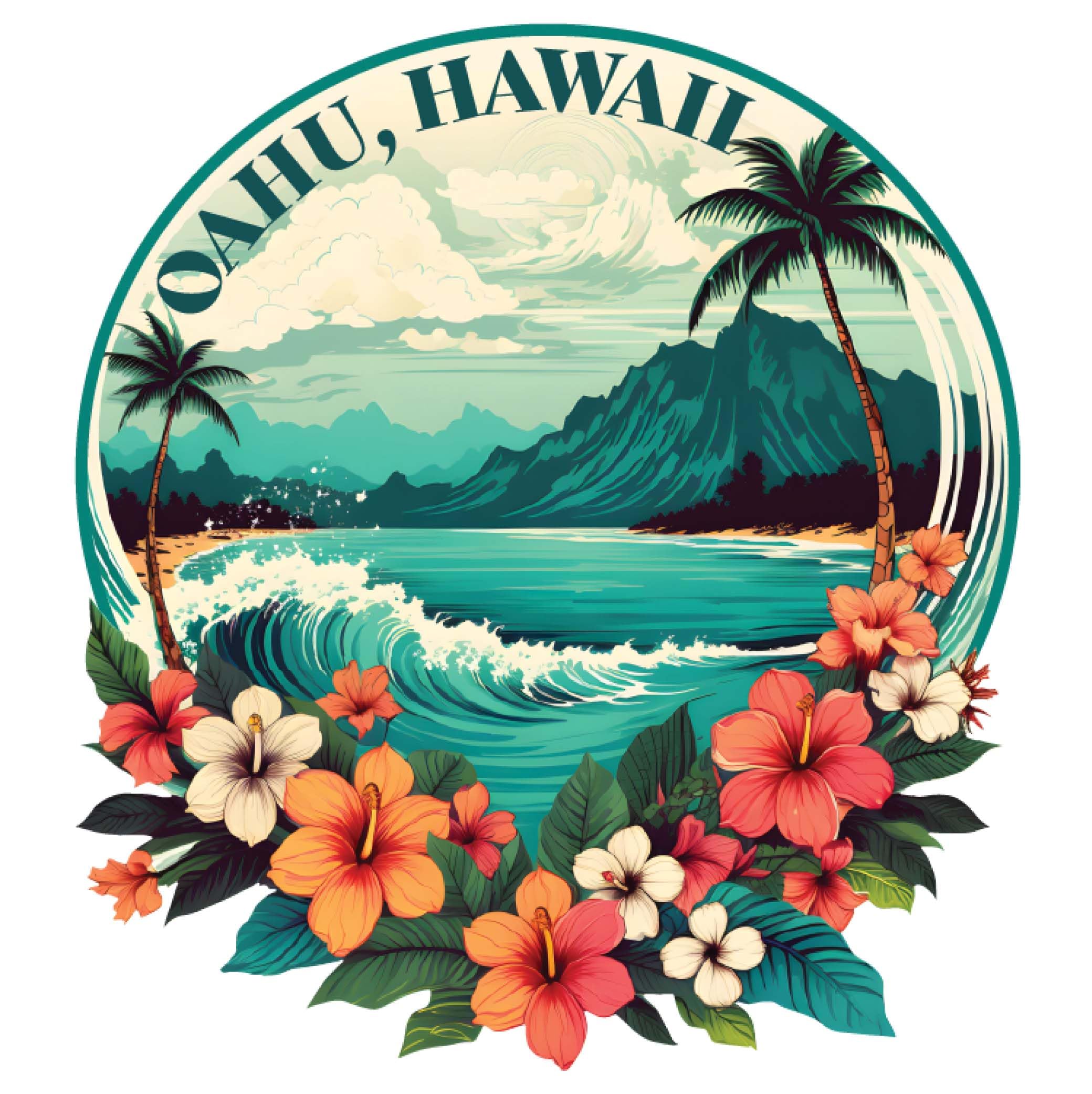Amazon.com: Oahu Hawaii Design C Souvenir Fridge Magnet 4-Inch : Home ...