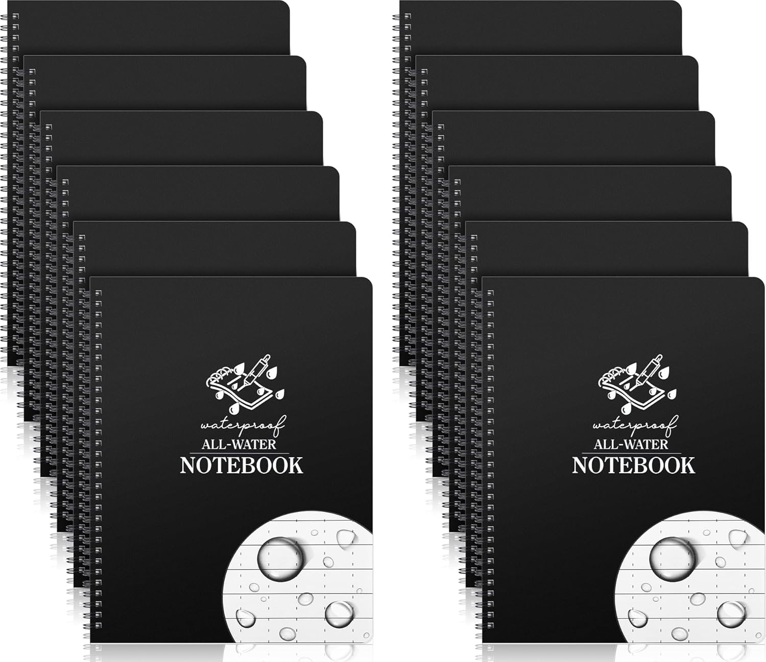 Amazon.com : Qeeenar 12 Pcs Waterproof Spiral Notebook, 8.5" x 11 ...