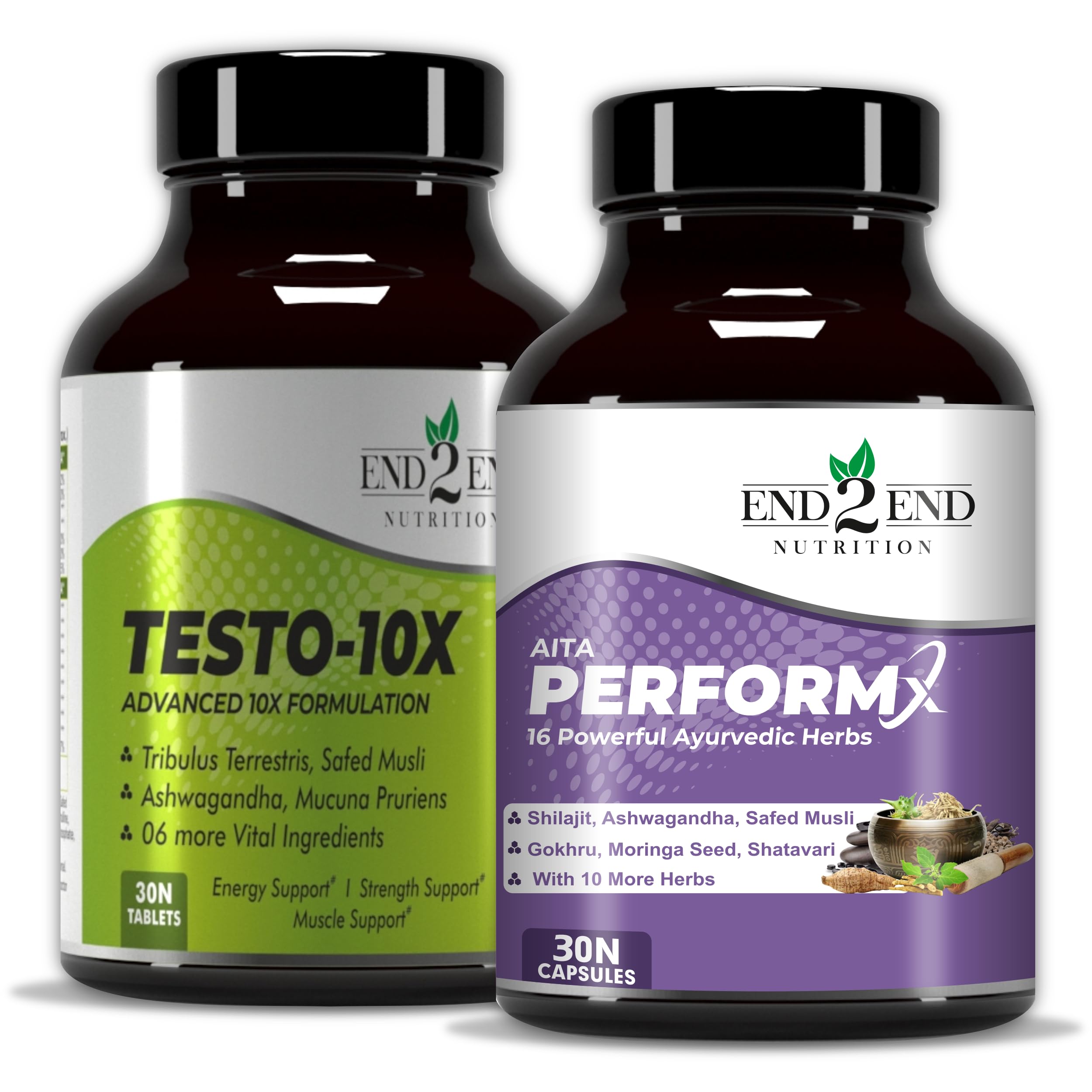 End2End Nutrition Testo-10X and PerformX Natural Testosterone Booster ...