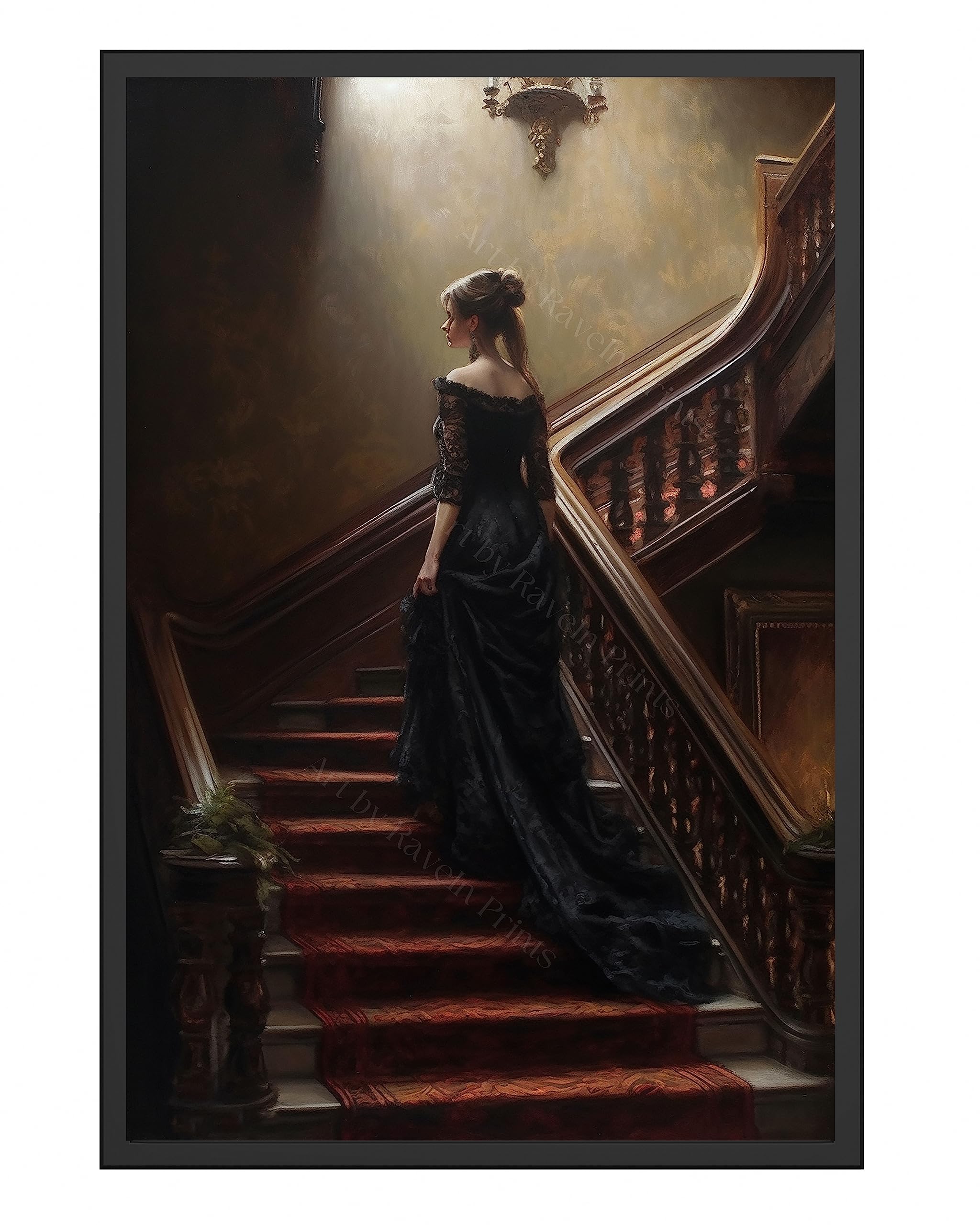 Amazon.com: Gothic Renaissance Painting, Victorian Woman, Dark Academia ...