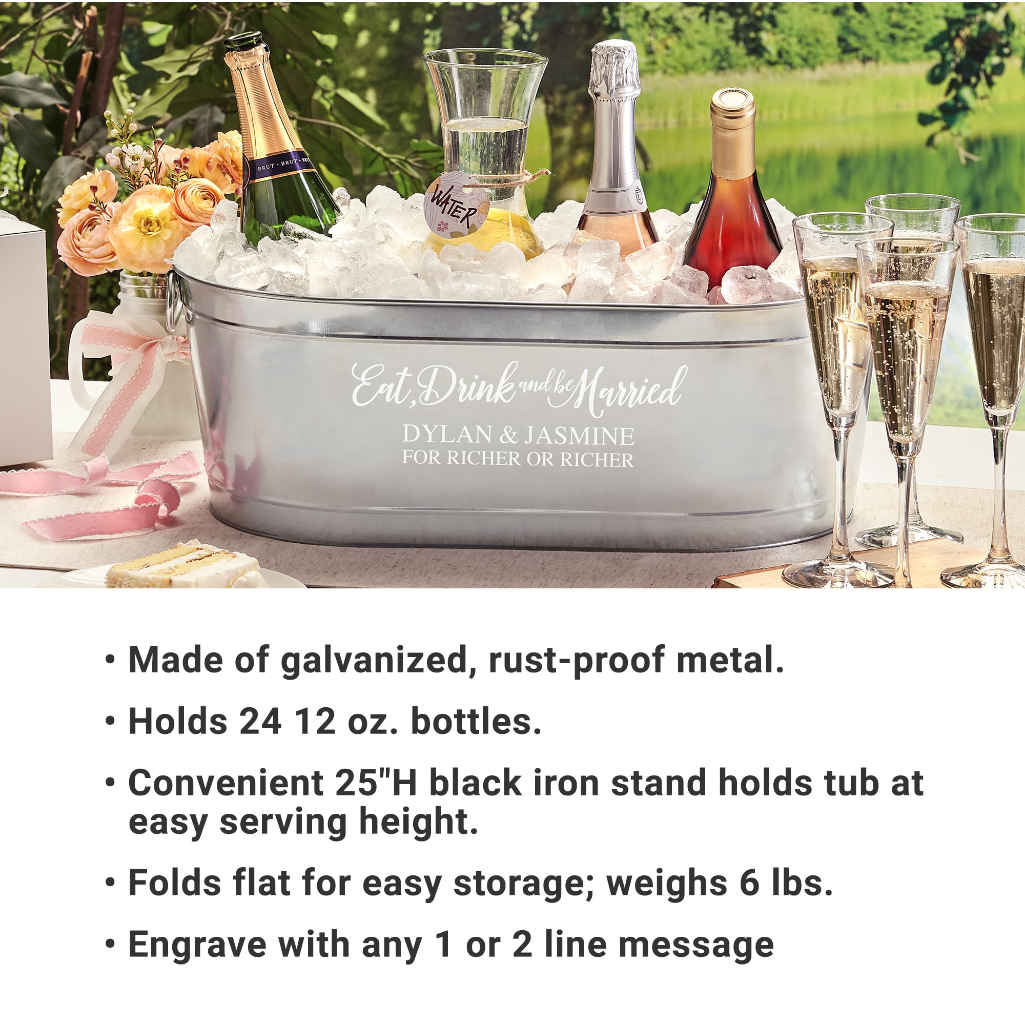 Personalized Galvanized Tubs With Stand Galvanized Tub On Stand | I Do