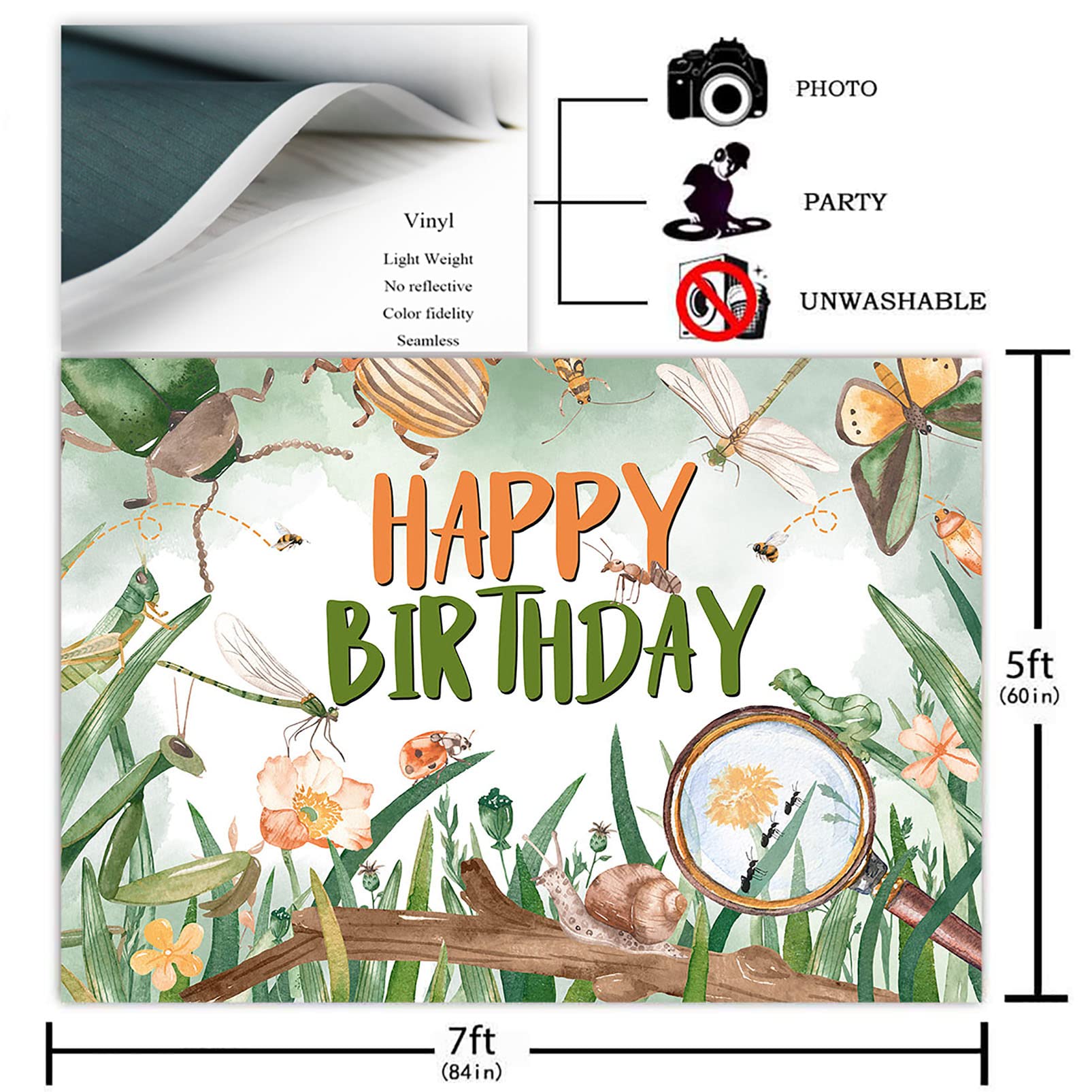 Insect Birthday Party Decorations - Bug Happy Birthday Banner And Bug ...