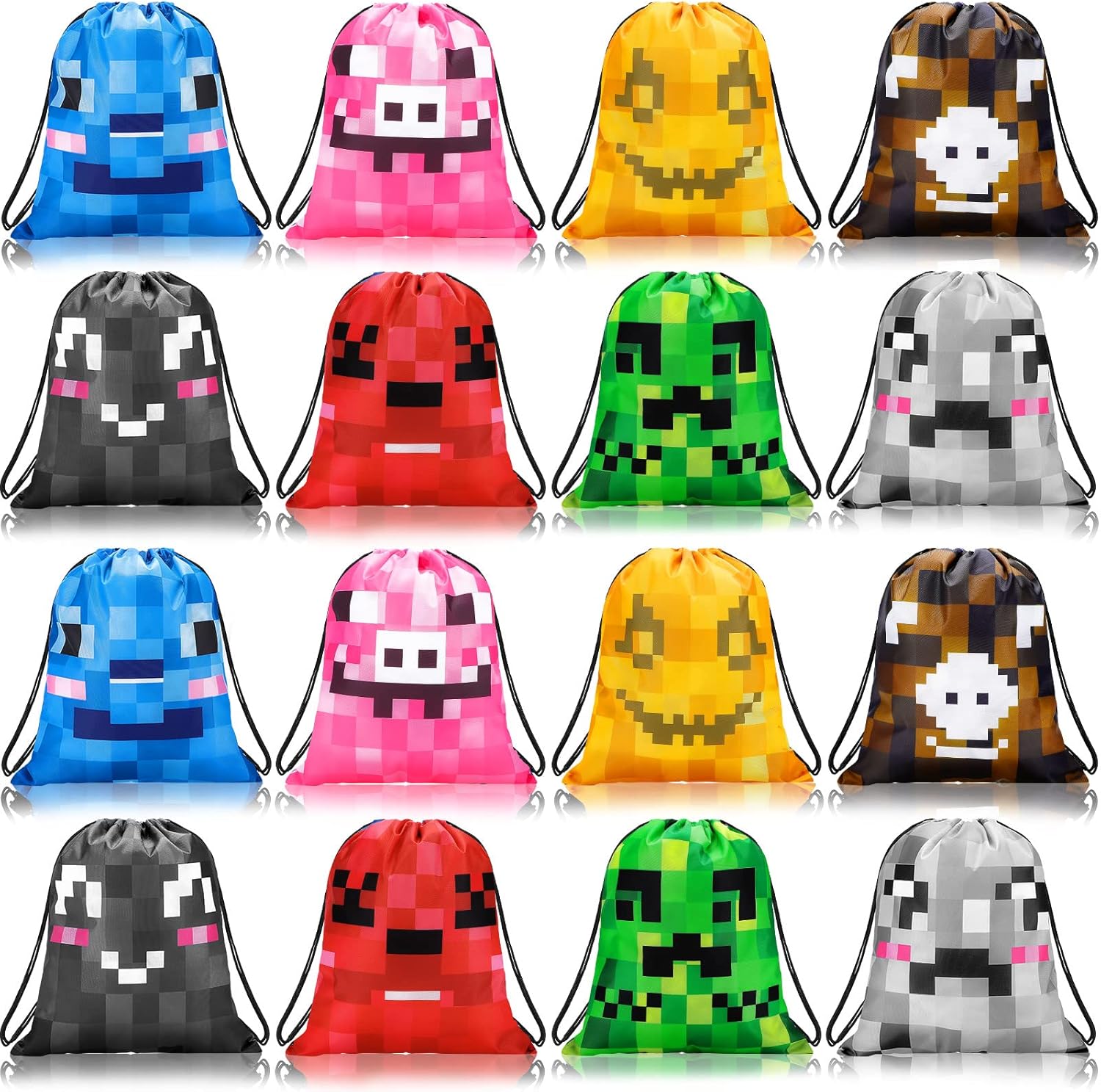 Amazon.com: Pixel Mine Bags 12 x 10 Inch Pixel Miner Drawstring Bags ...