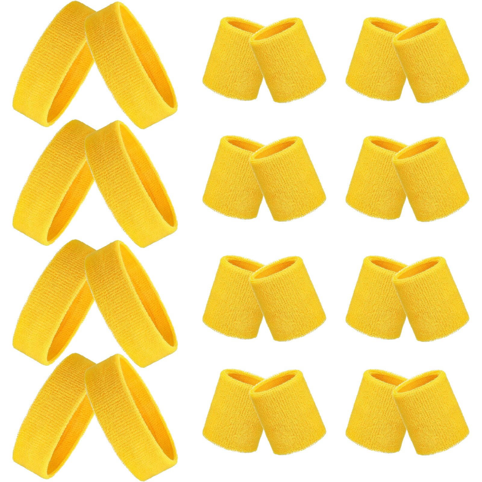 24 Pieces Neon Sweatbands Set, Include 8 Sports Headband 16 Wristbands ...