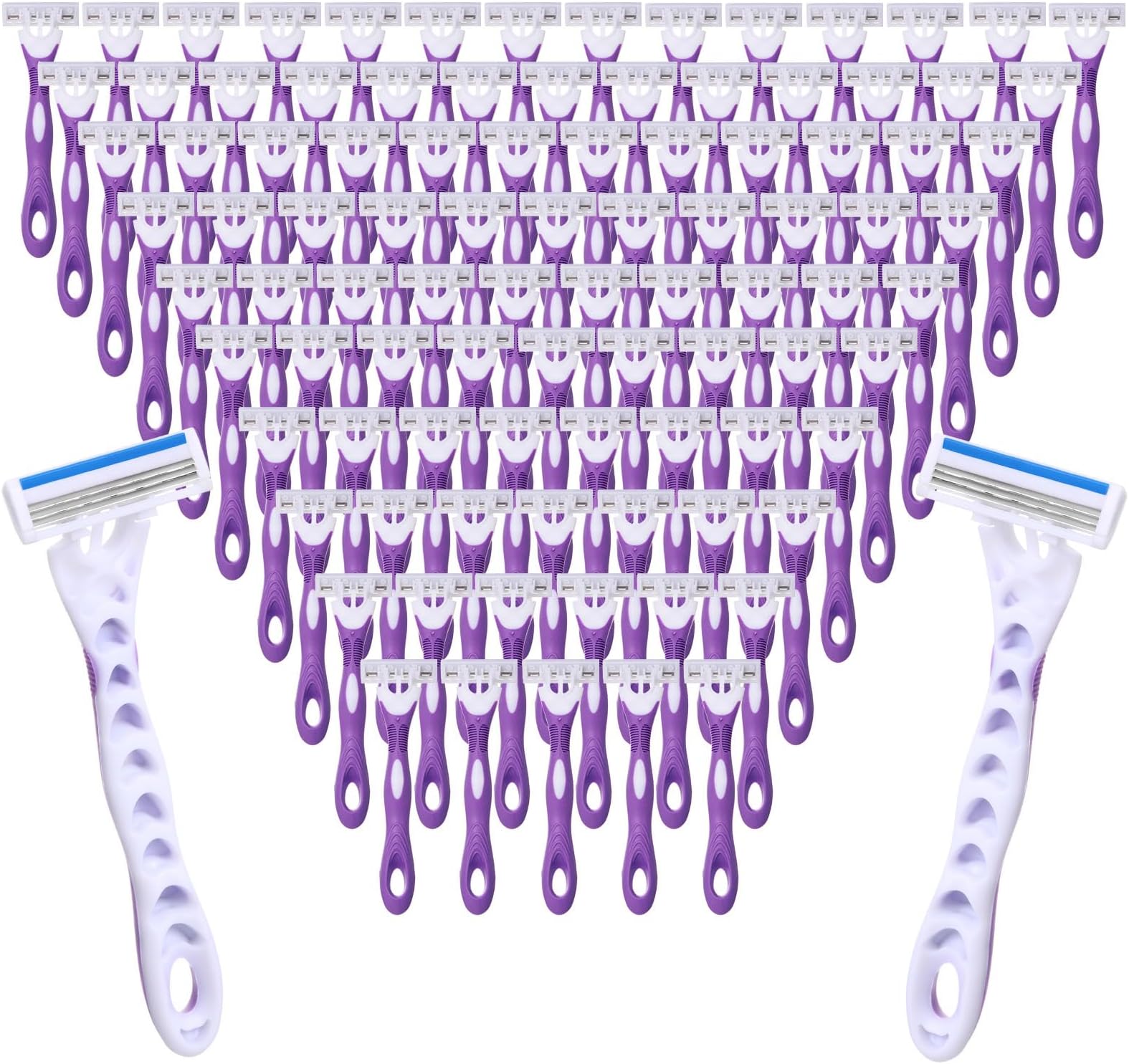 Amazon.com: Leriton 48 Count Women's Disposable Razors Bulk Purple 3 ...