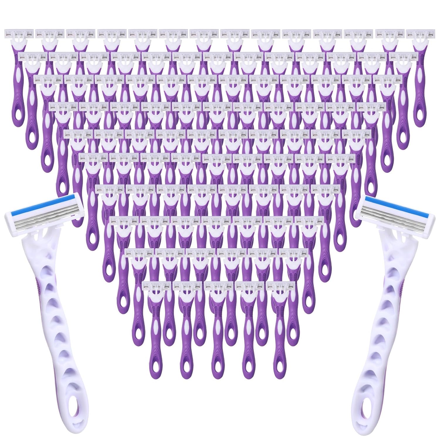 Amazon.com: Leriton 48 Count Women's Disposable Razors Bulk Purple 3 ...