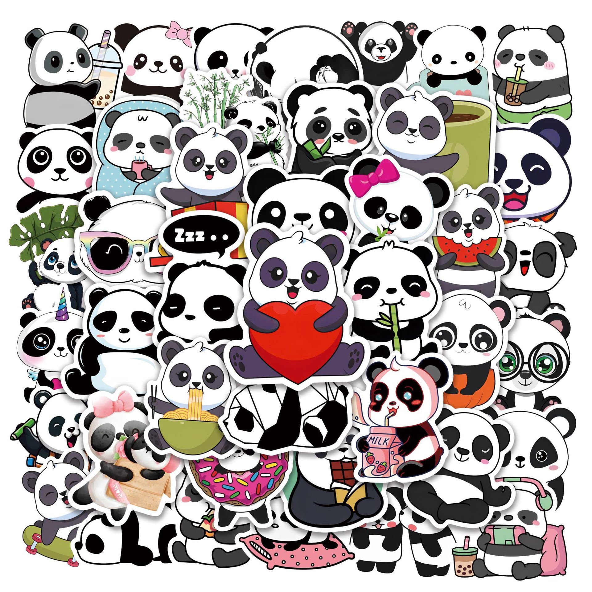 Panda Stickers for Laptop (50 PCS),Gift for Children Teens Adults Girl ...