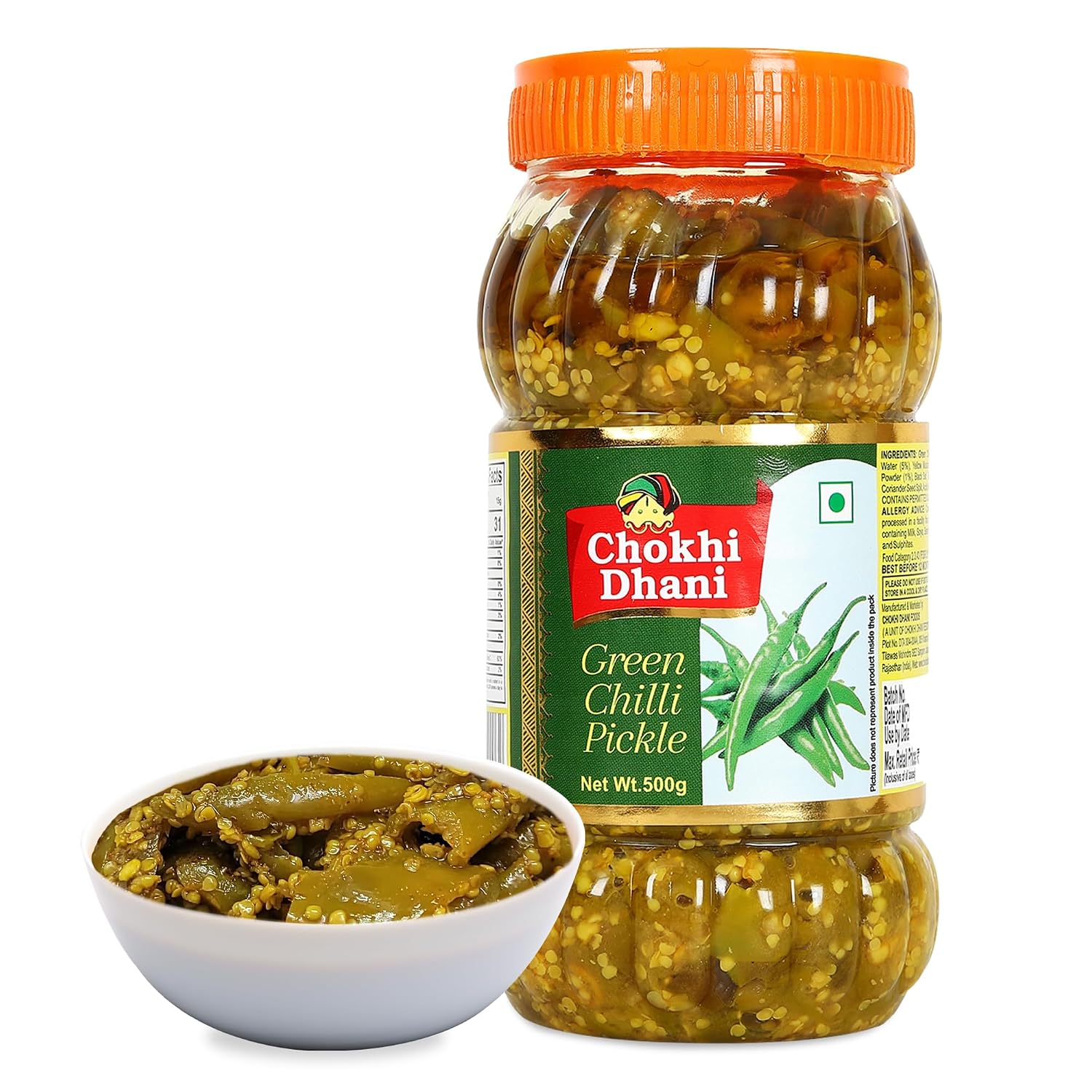 Chokhi Dhani Green Chilli Pickle, Authentic Indian Style Tangy and ...