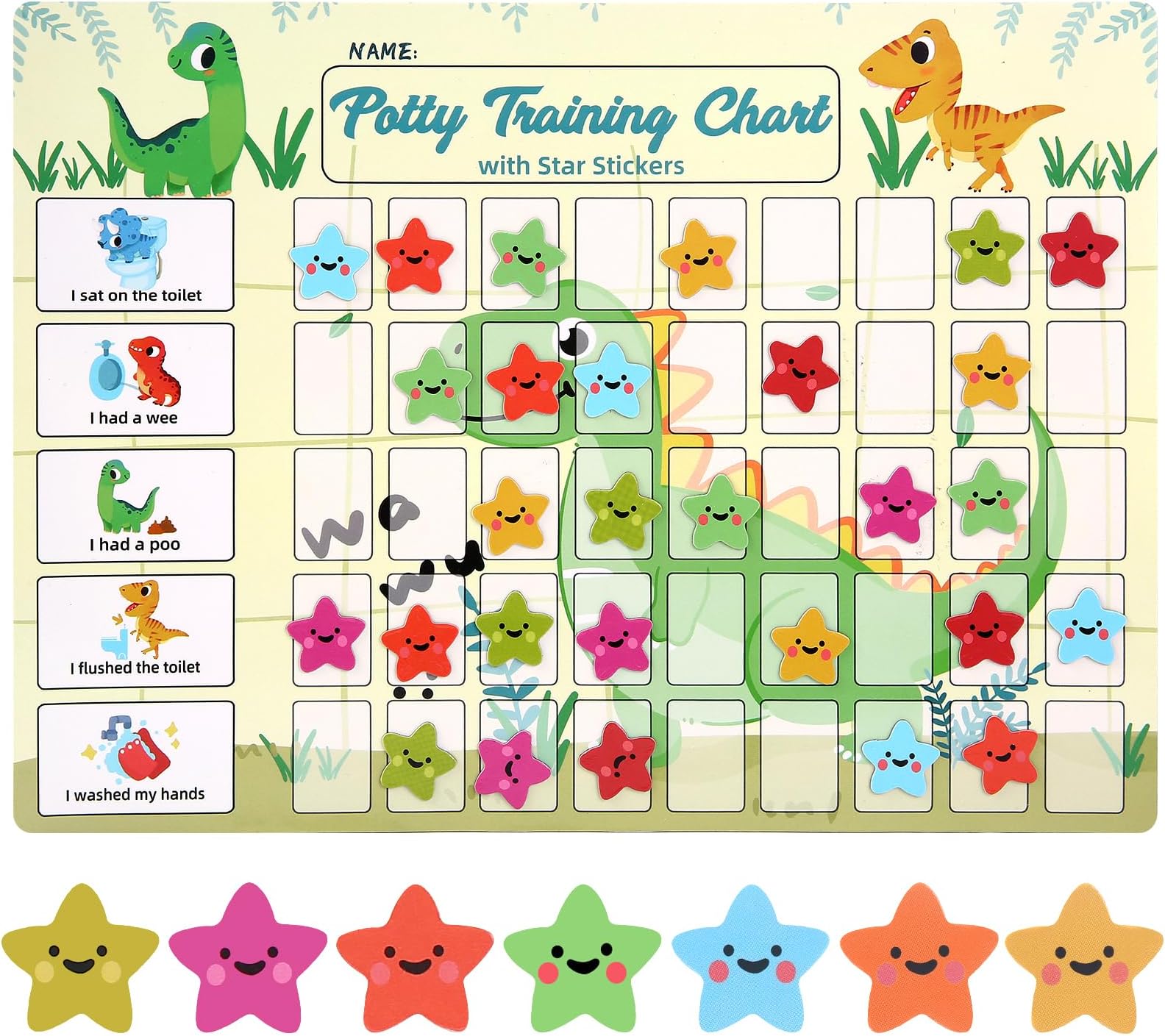 khlerox Potty Training Chart for Toddlers with 63 Reusable Magnetic ...