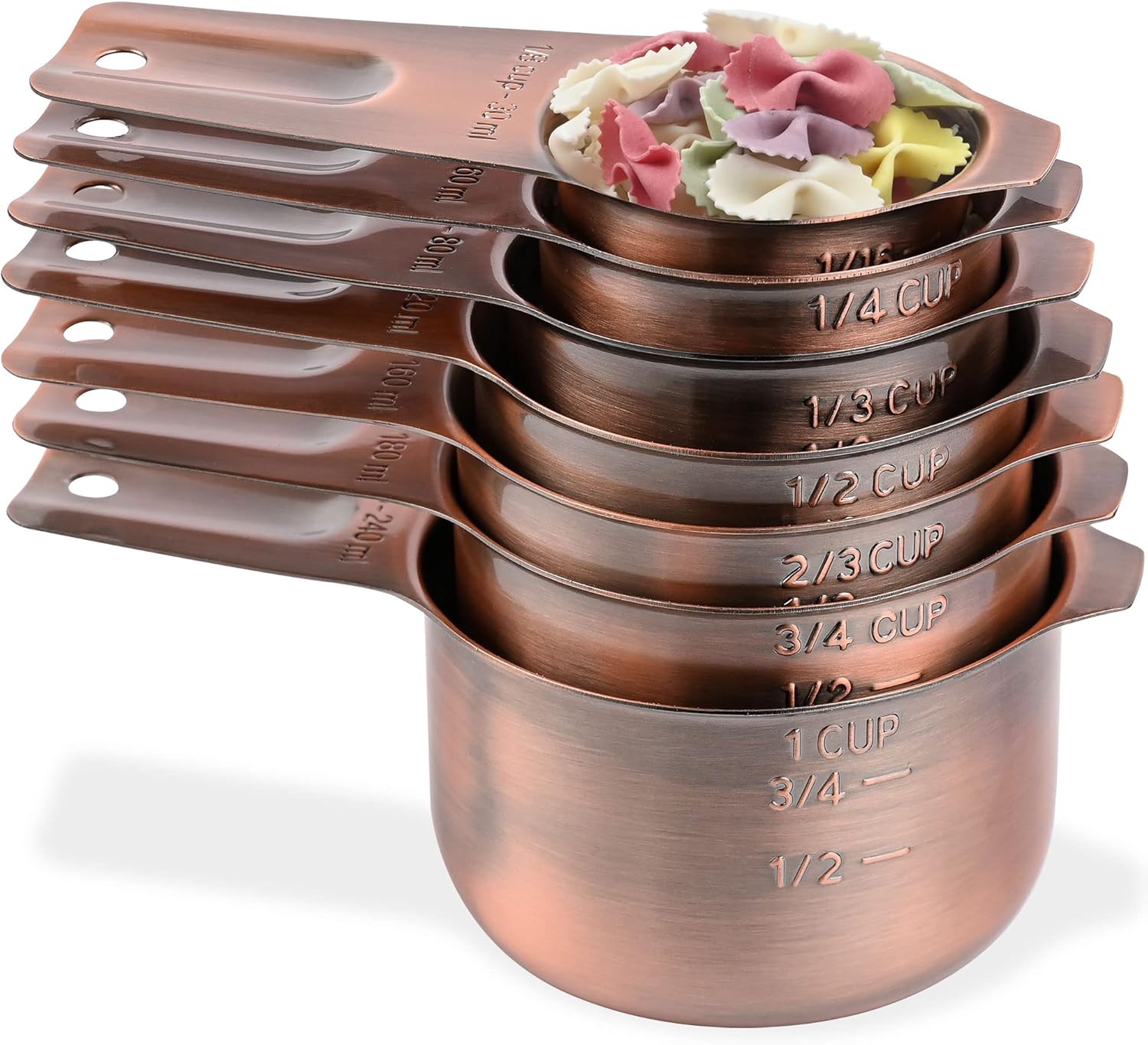 Amazon.com: Smithcraft Copper Measuring Cups Set 7, Metric & US ...