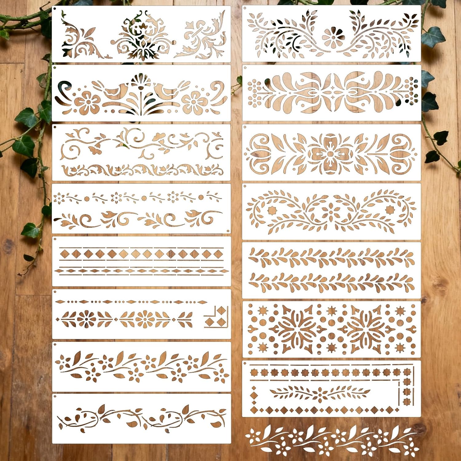 Amazon.com: 15Pcs Talavera Stencils for Crafts, Resuable Corner Border ...