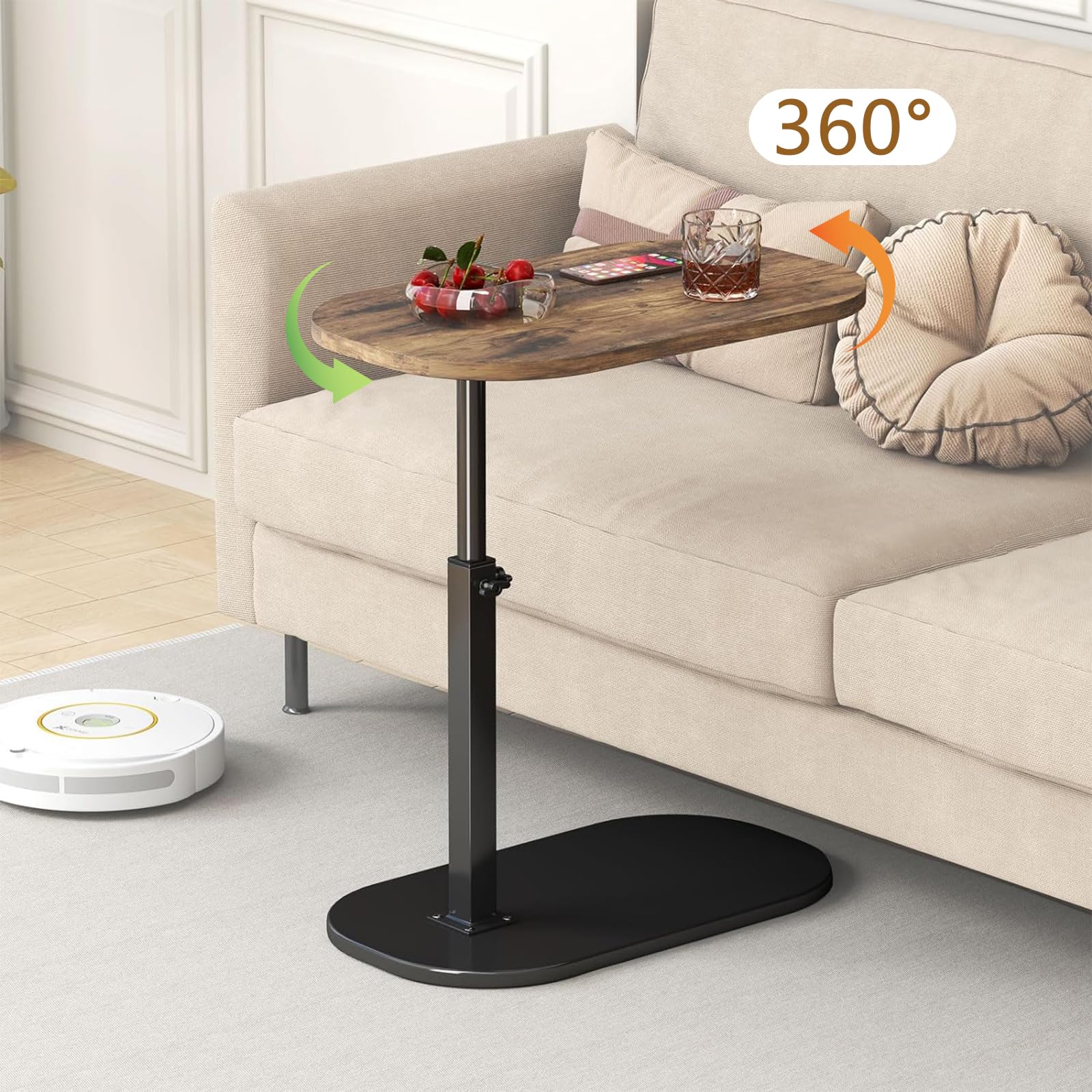 Adjustable Tables Small Living Rooms 23.6" Modern Solid Wood