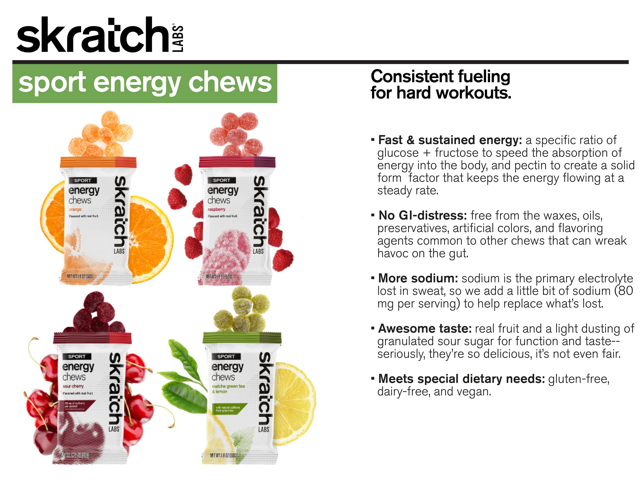 Snapklik.com : Skratch Labs Energy Chews Gummies For Running, Cycling ...