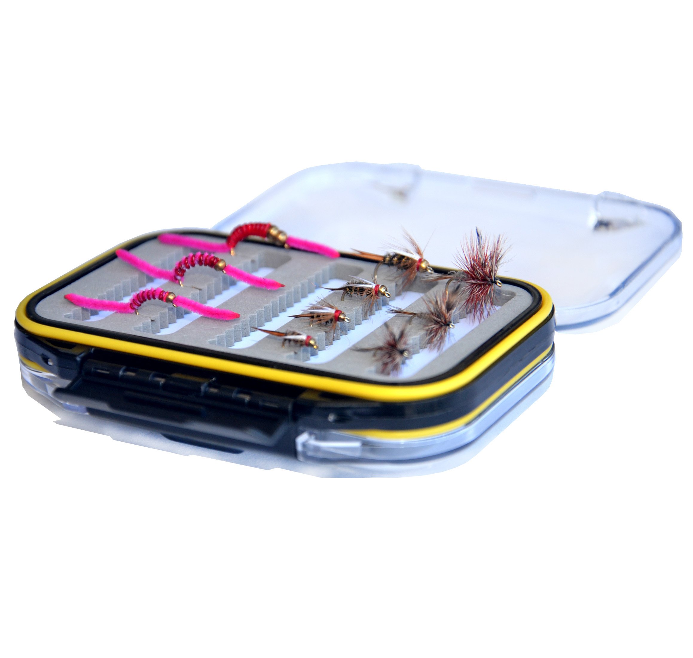 Snapklik.com : Double Side Waterproof Pocketed Fly Box + Assorted Trout ...