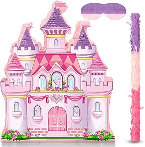 Amazon.com: Princess Castle Piñata Bundle Girl Princess Party Piñata ...